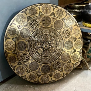 50cm-100cm Handmade Tibetan Gong Bell Adorned With Various Peaceful ...