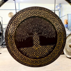 50 to 100 Cm Tree of Life With Mantra Etching Tibetan Gong-fancy Design ...