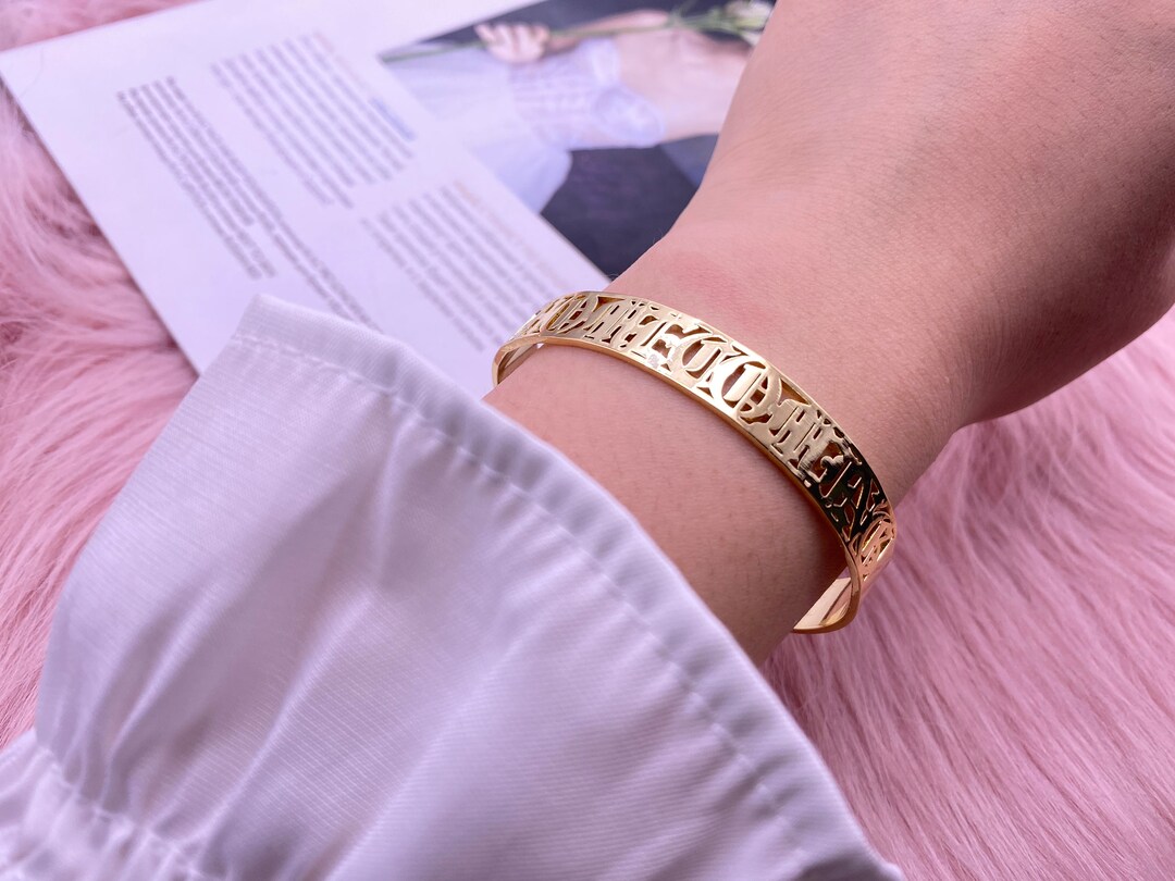 Custom Name Bangle Bracelet, Gift for Women Men Kids,nameplate Bangle ...
