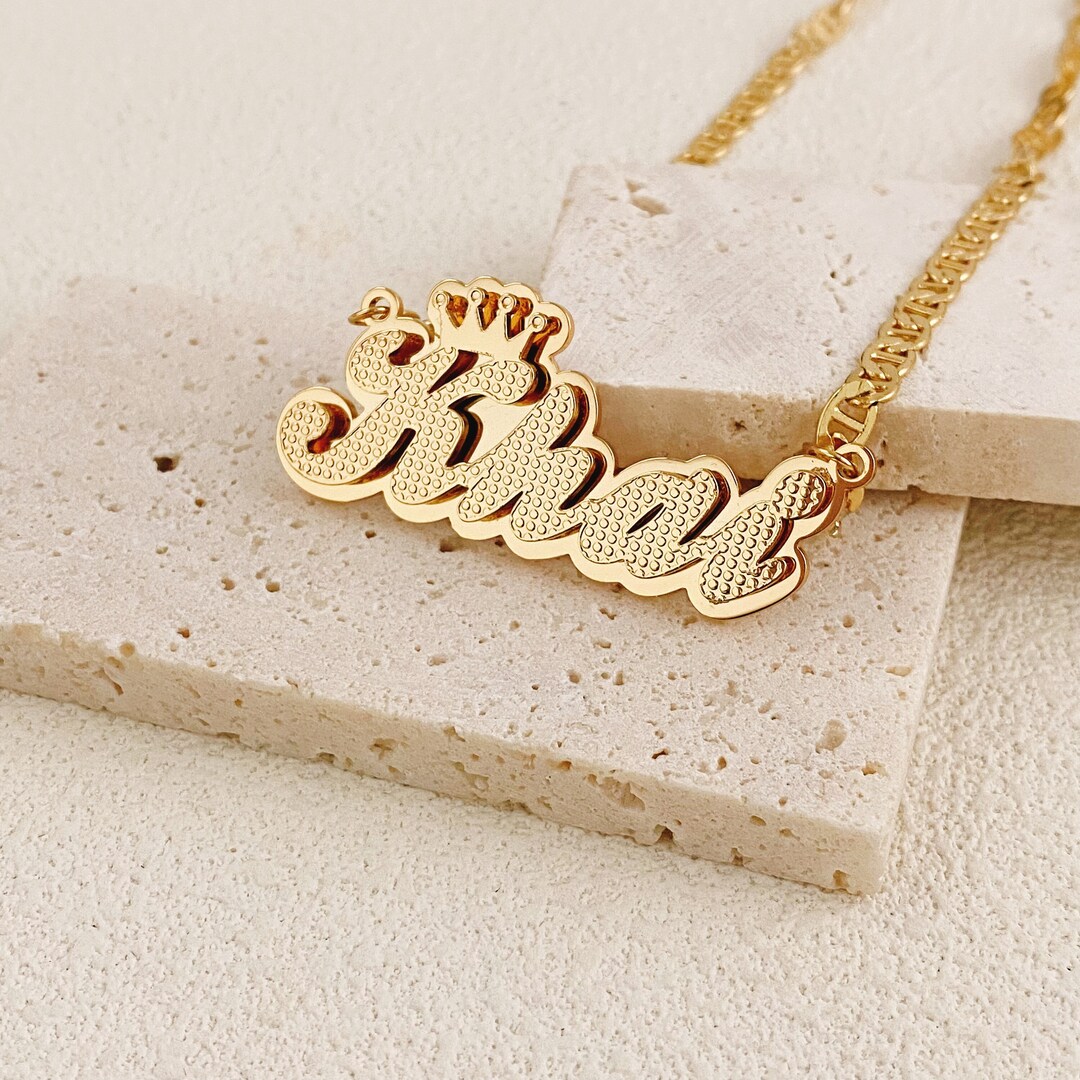 Custom Double Name Necklace,initial Nameplate Pendant,name Necklace ...