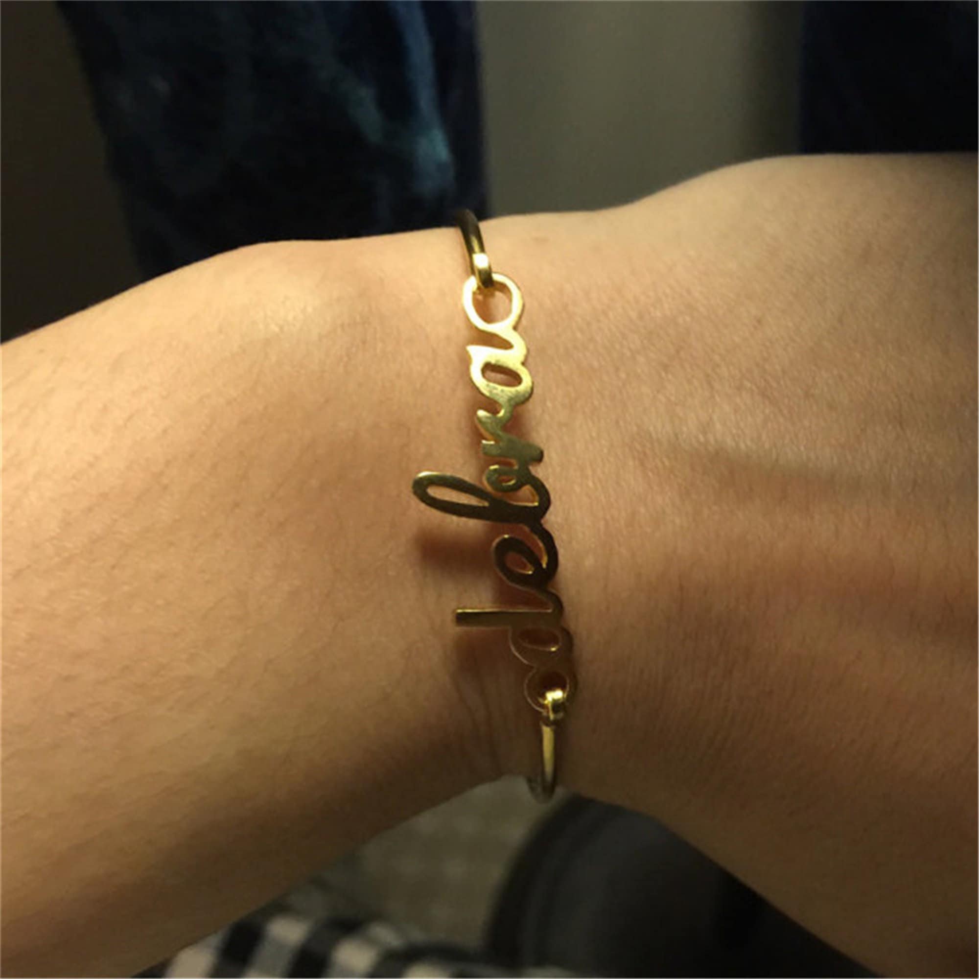 Custom Bangle Bracelet Name Bangle Personalized Bangle - Etsy