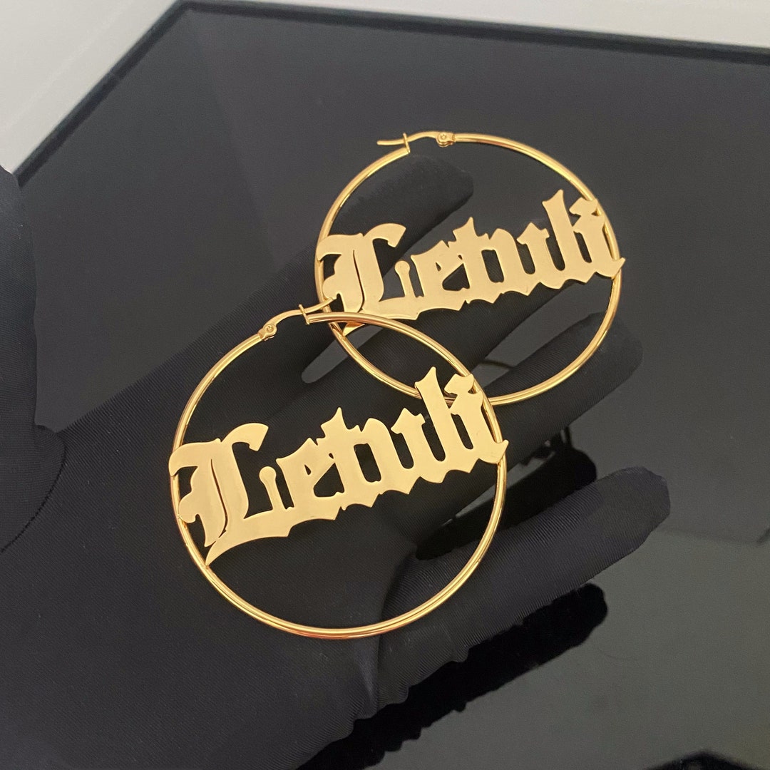 Name Hoop Earrings,custom Name Earrings,personalized Name Earrings,name ...