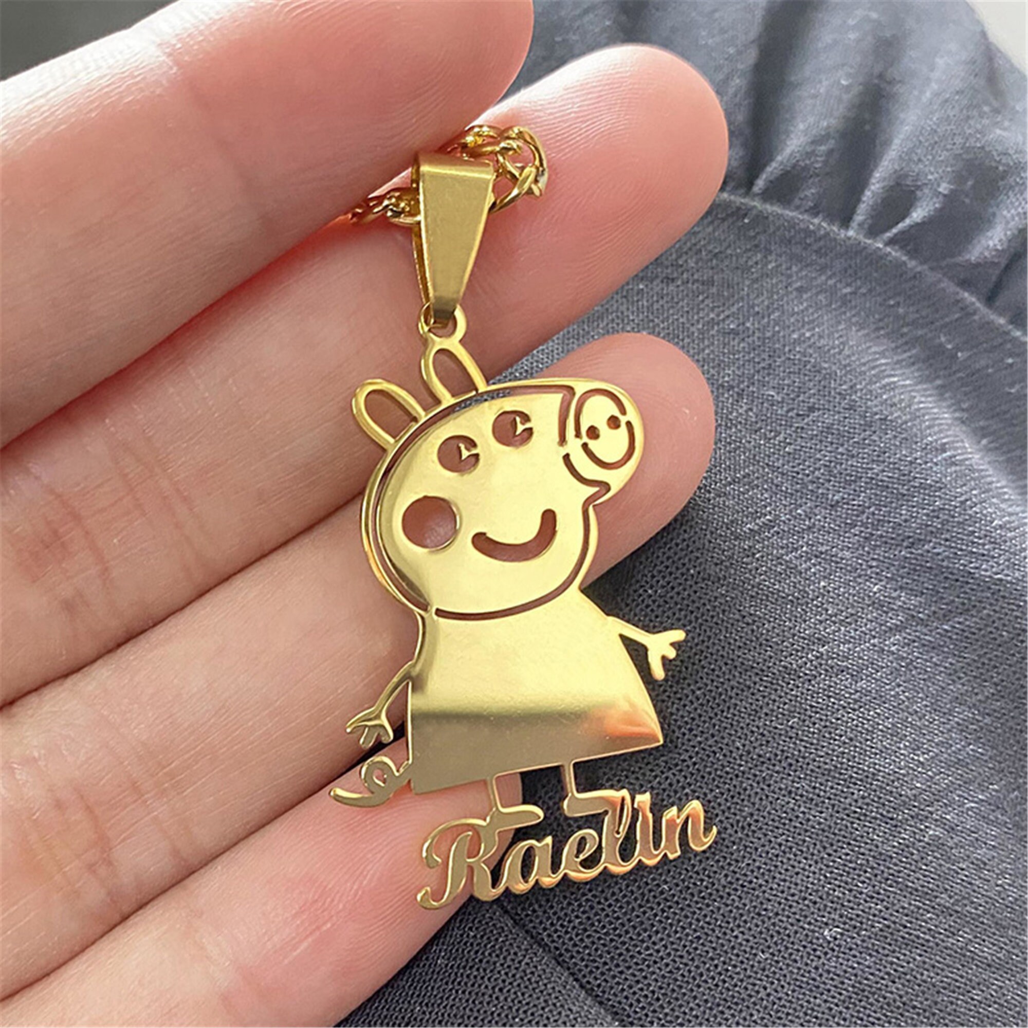 Custom Character Name Necklace Cartoon Necklace Minnie Mouse | Etsy