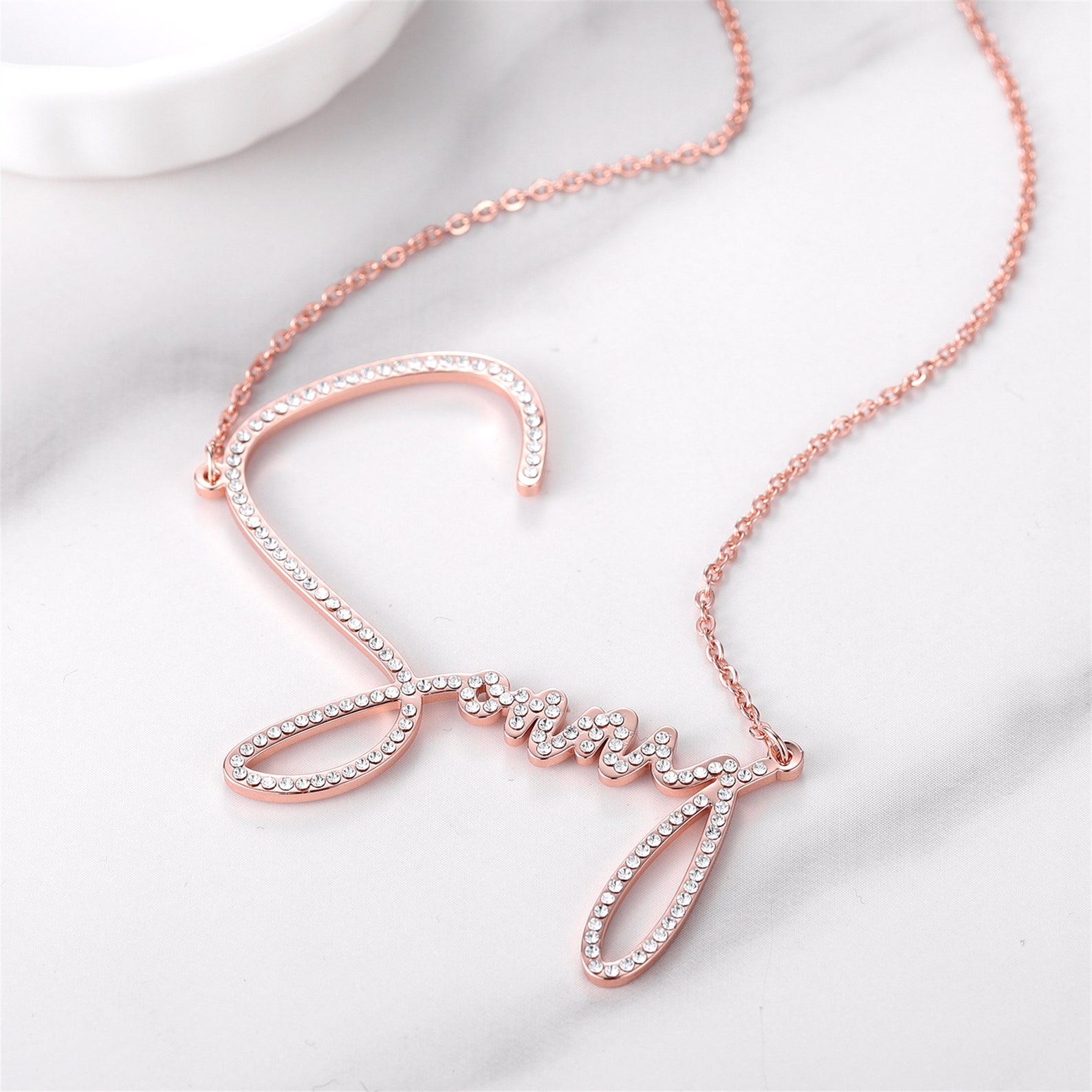 Custom Diamond Name Necklace, Handwriting Necklace, Iced Name Necklace ...