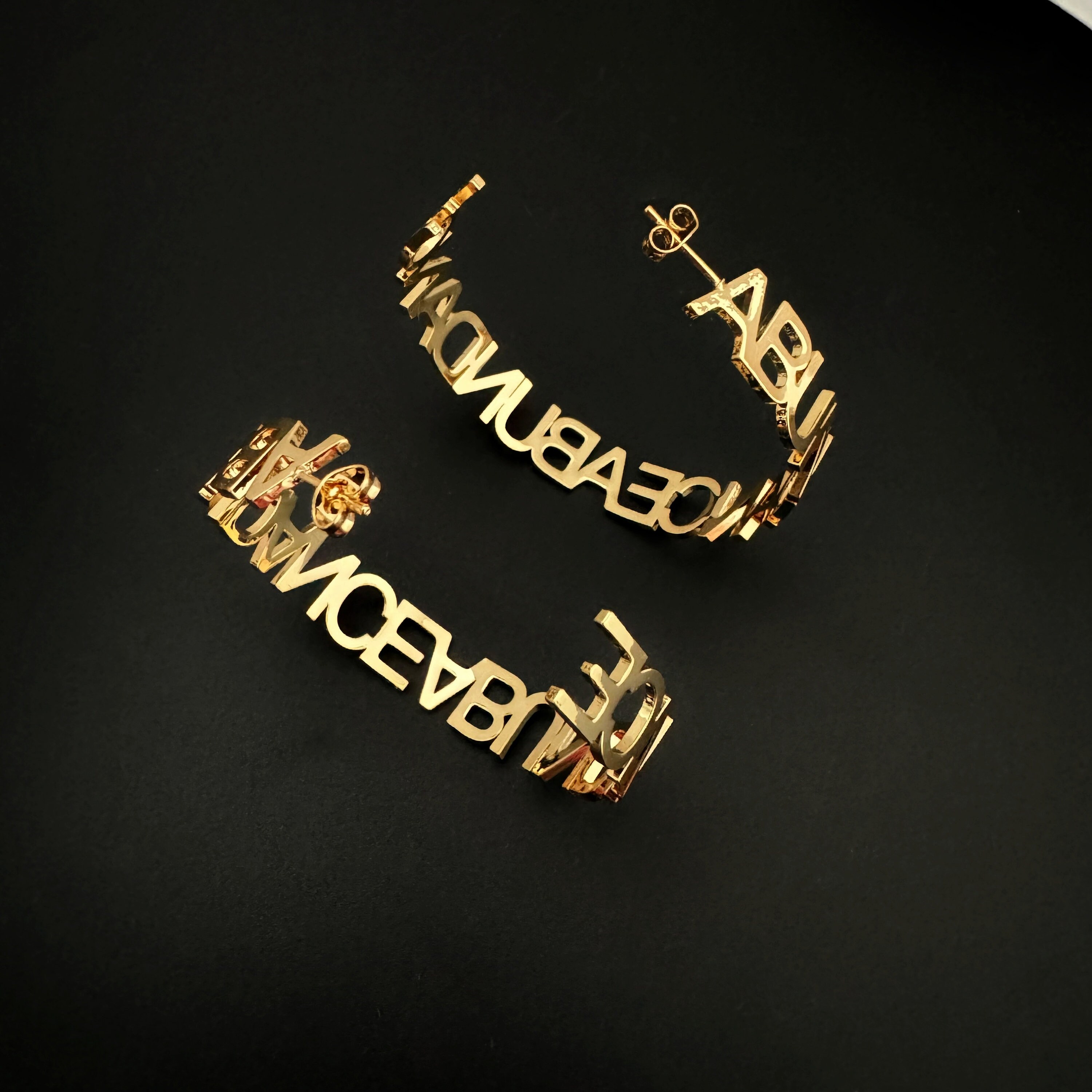 Personalized Name Earrings,custom Letter Hoop Earrings,gold Hoop ...