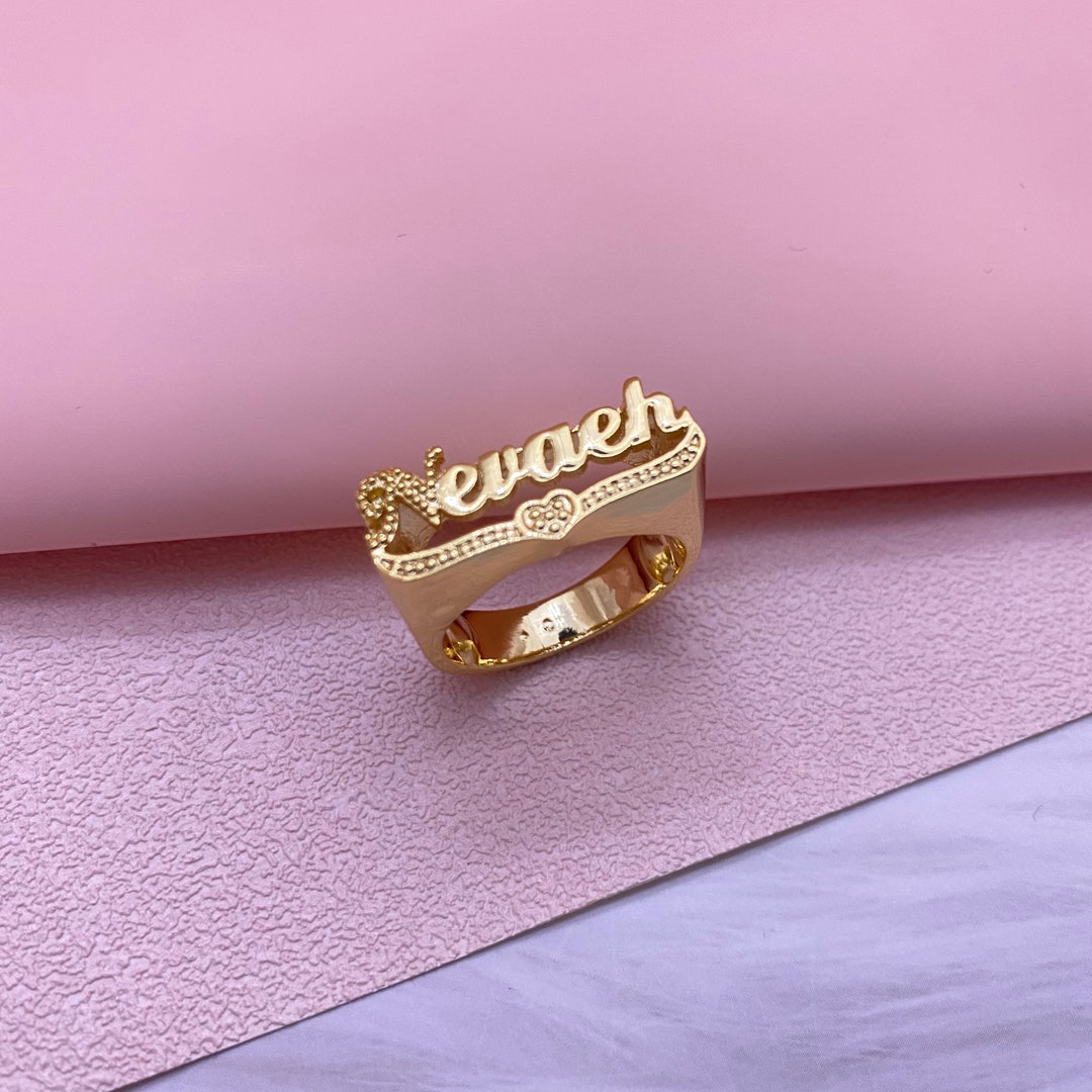 Name Plate Ring Custom Name Ring Gold Nameplate Ring Personalized