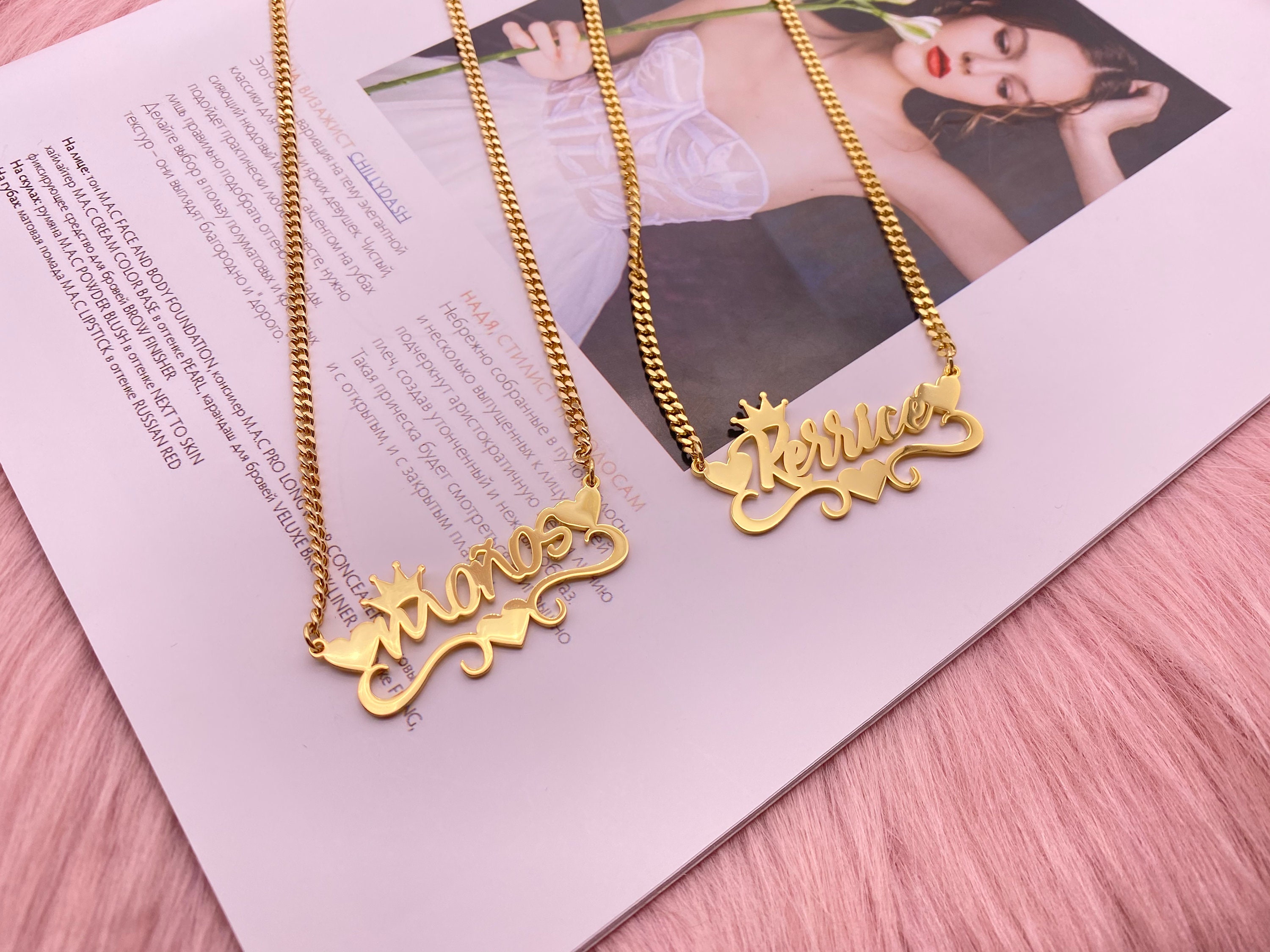 Custom Cuban Name Necklace Name Necklace With Heart | Etsy