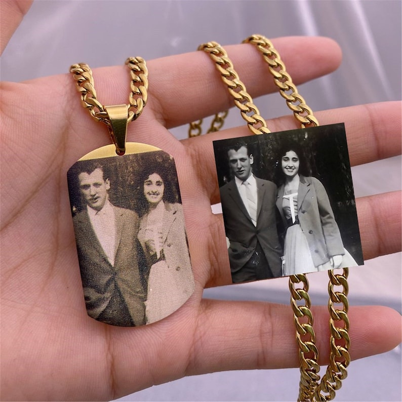 Photo Necklace - Custom Name Photo Necklace - Engraved Photo Necklace ...