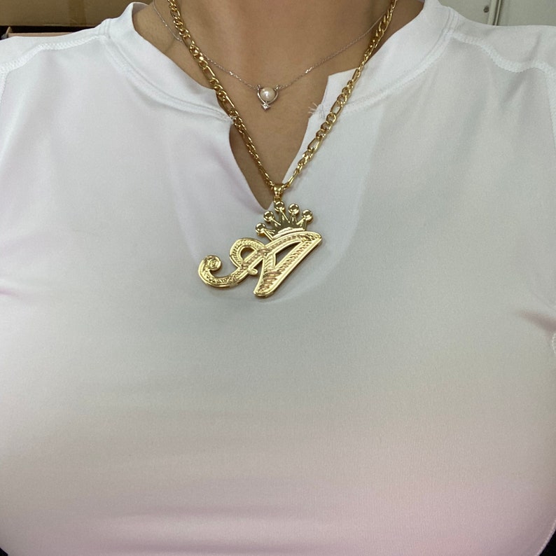 Initial Nameplate Pendant - Name Necklace - Custom Pendant - Double ...