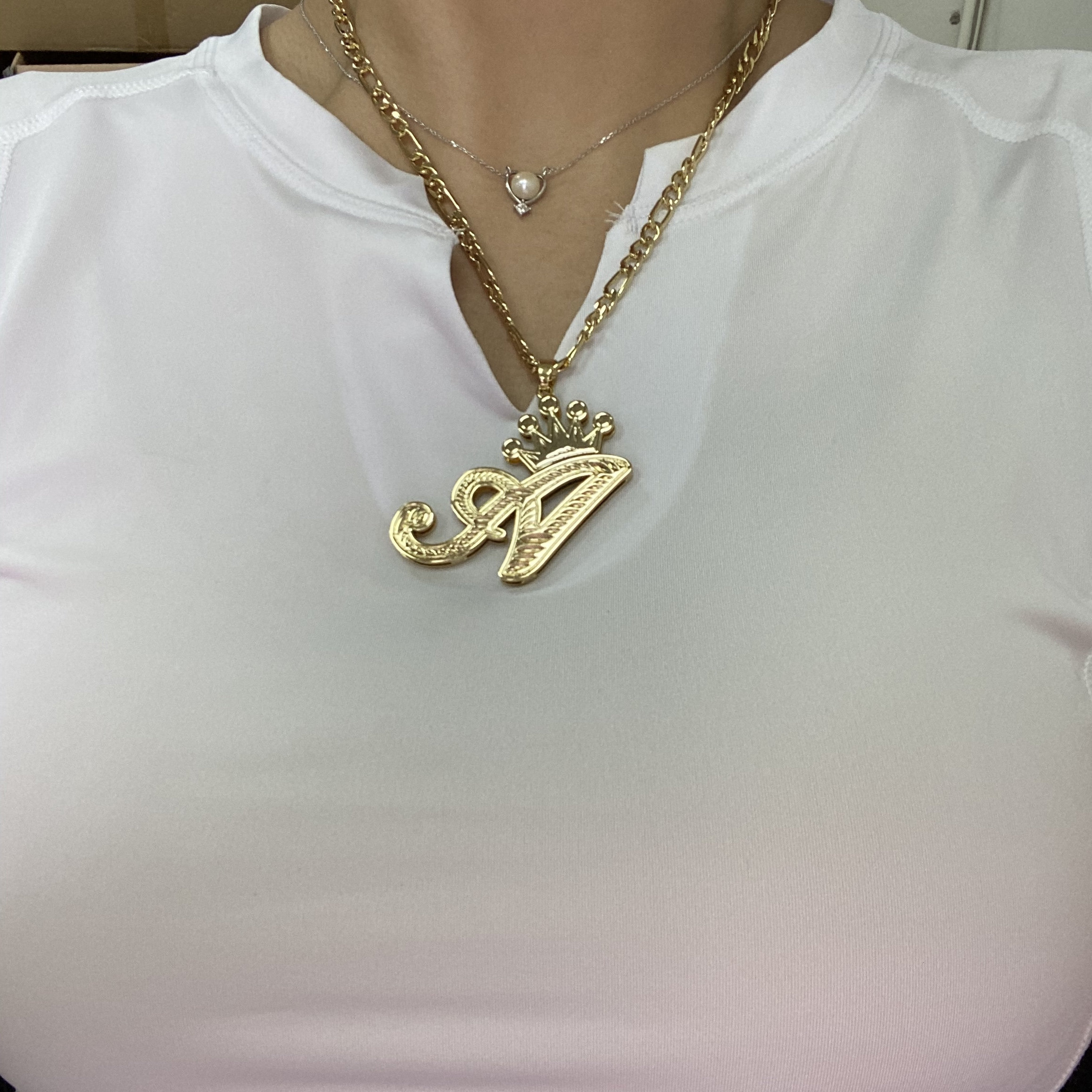 Initial Nameplate Pendant - Name Necklace - Custom Pendant - Double ...