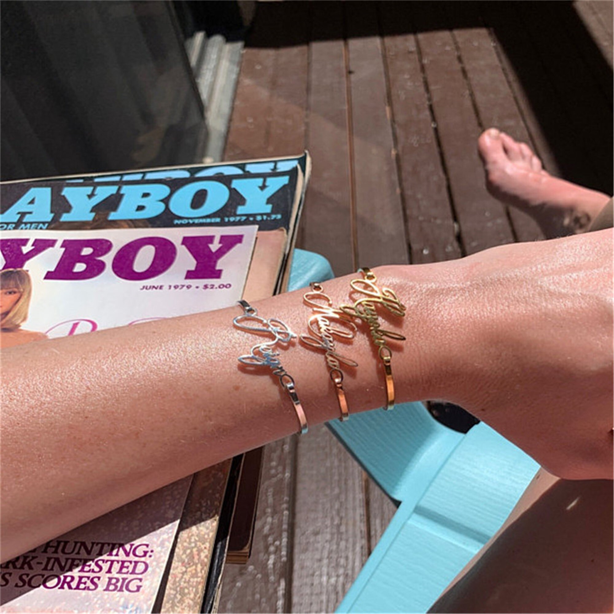 Custom Bangle Bracelet Name Bangle Personalized Bangle - Etsy