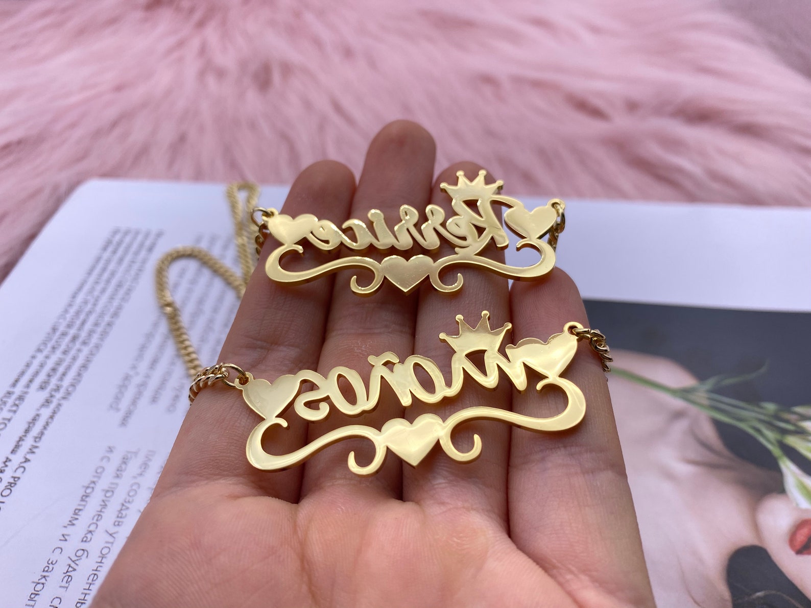 Custom Cuban Name Necklace, Name Necklace With Heart, Nameplate Cuban ...