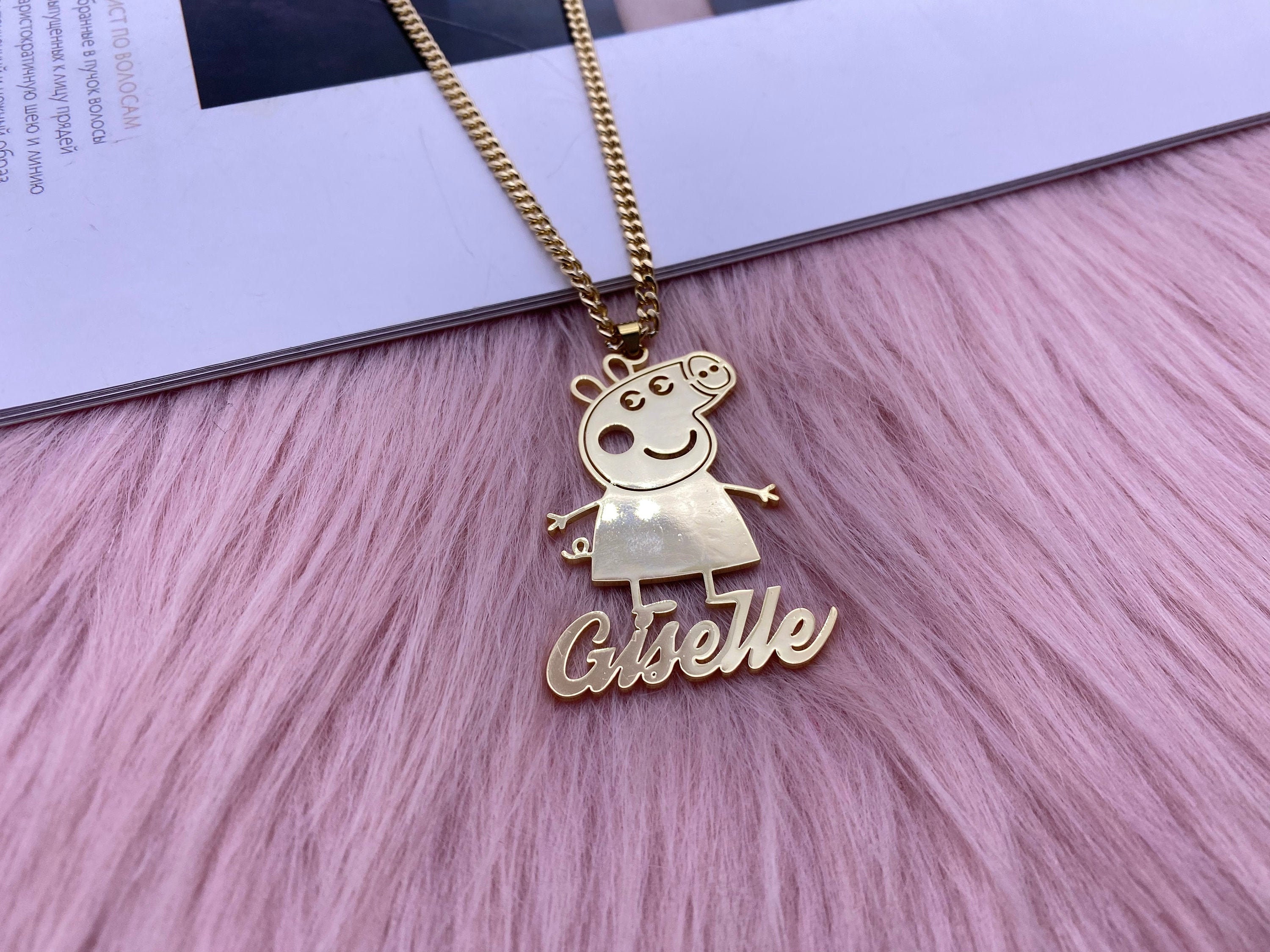 Personalized Cartoon Character Name Necklace, Kids Necklace Gift ...