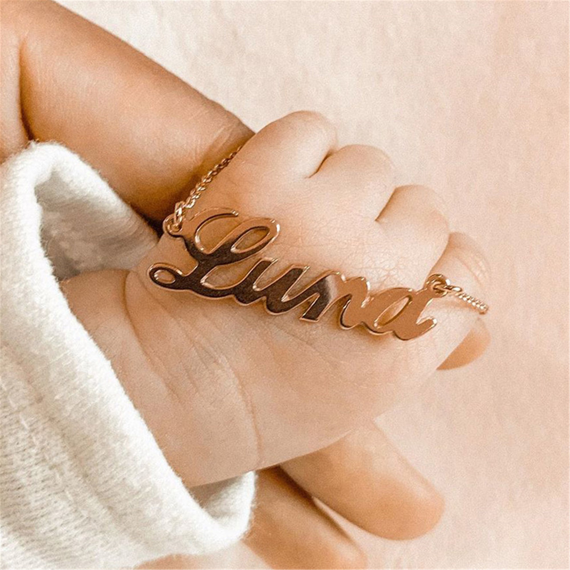 Baby Name Necklace Custom Name Necklace Kids Name Necklace - Etsy