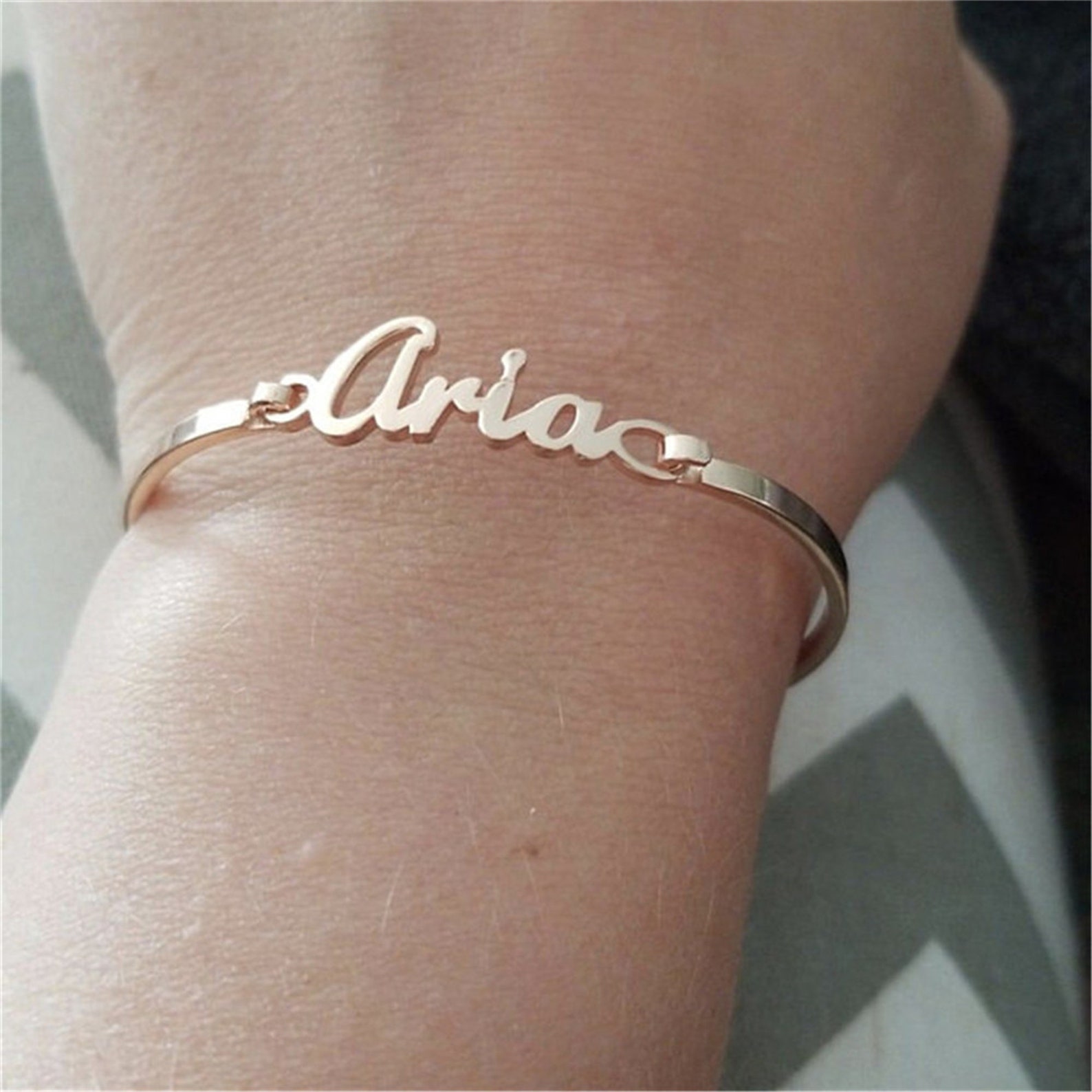 Custom Bangle Bracelet Name Bangle Personalized Bangle Gold Name Bangle ...