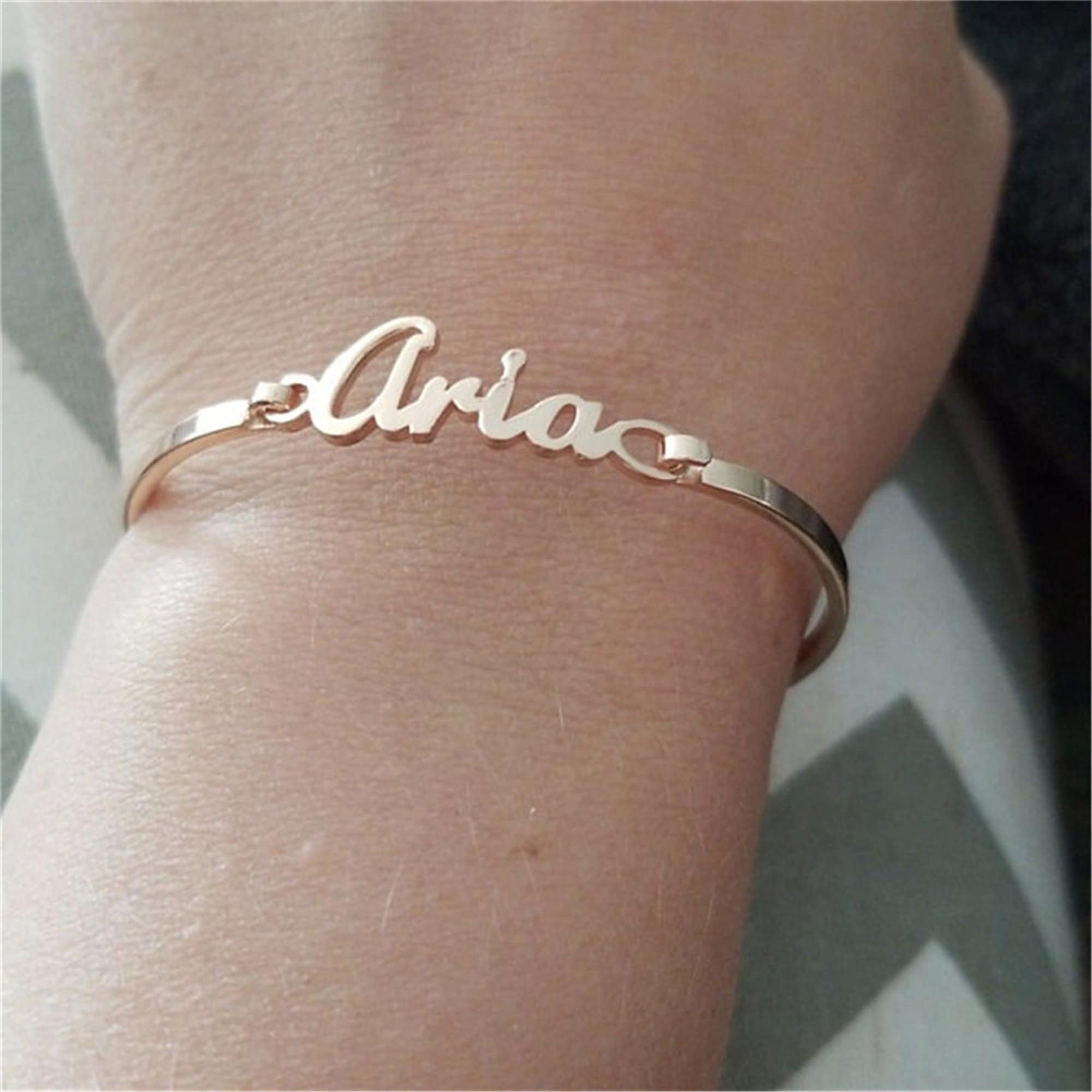 Custom Bangle Bracelet Name Bangle Personalized Bangle - Etsy