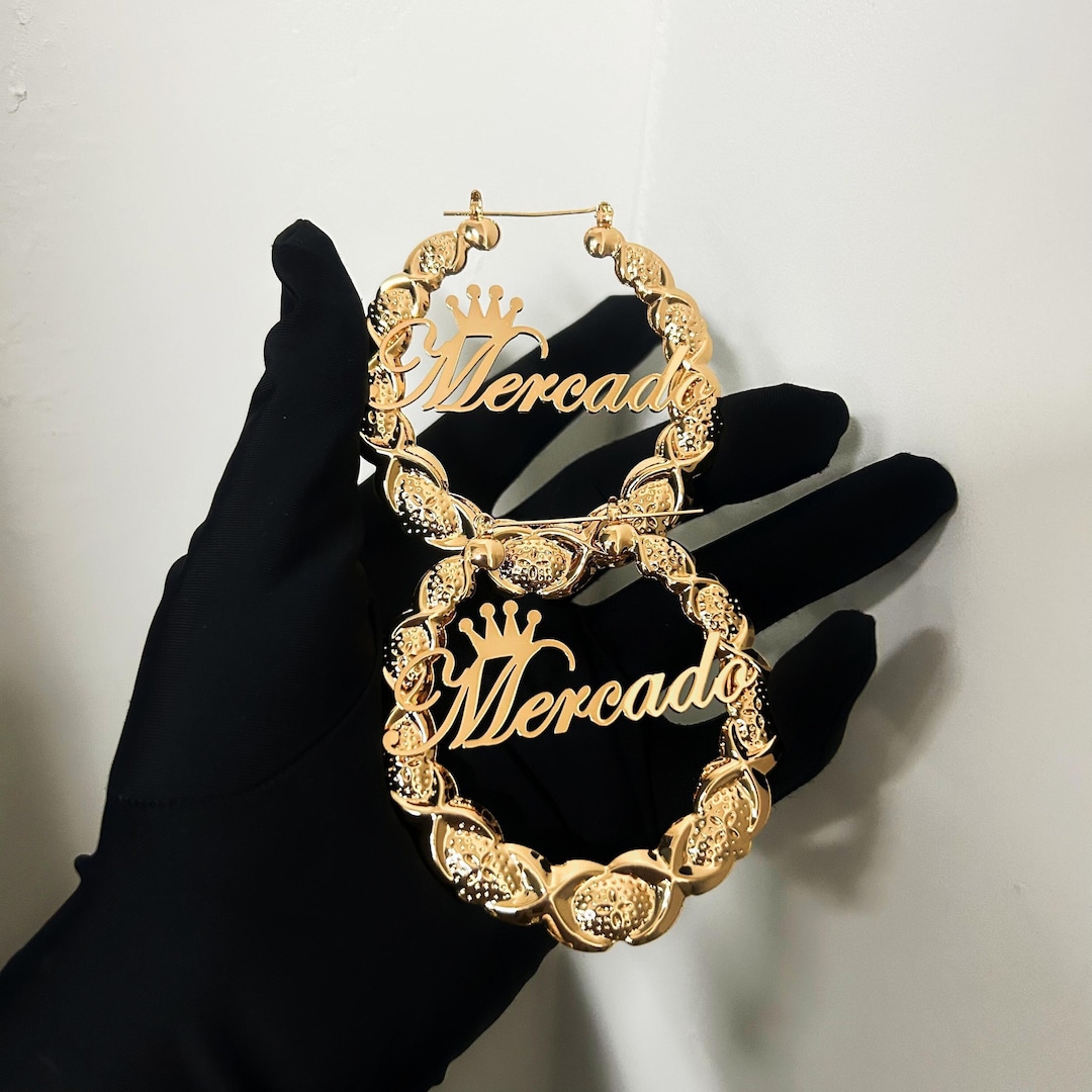 Custom Name Hoop Earings, XO Hoop Earrings, Nameplate Earrings, Women ...