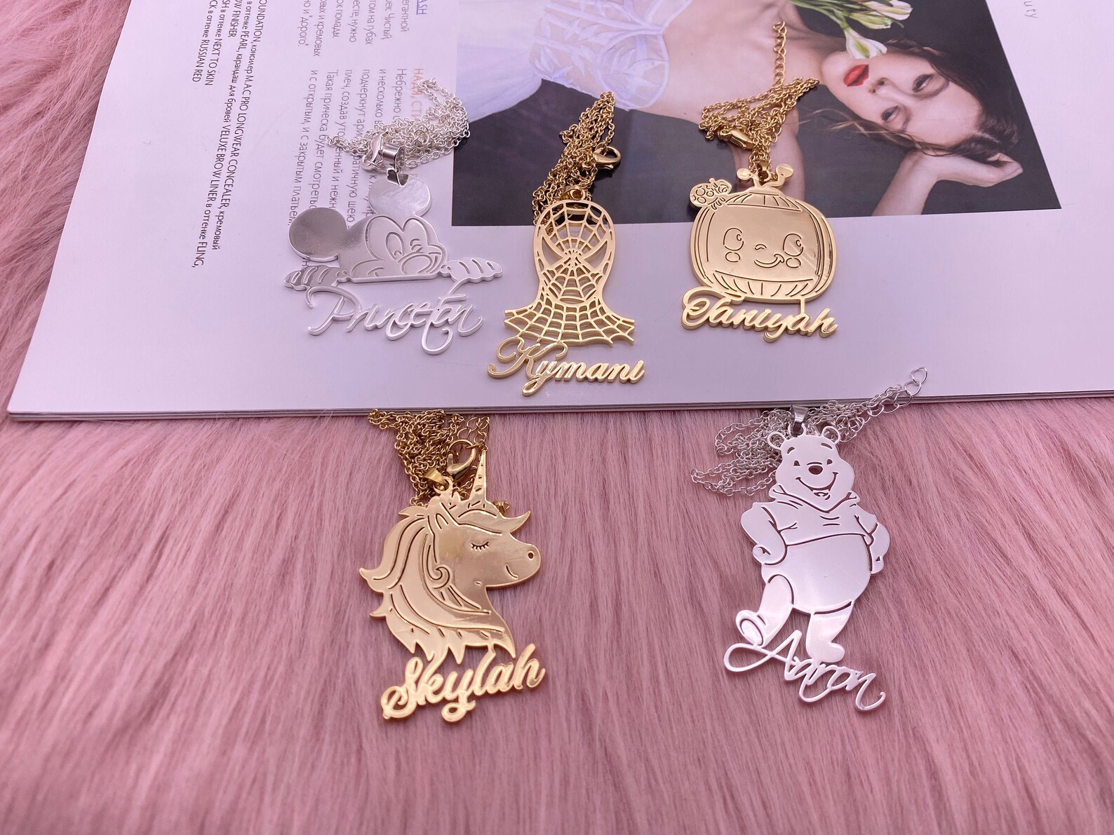 Personalized Cartoon Character Name Necklace Kids Necklace | Etsy