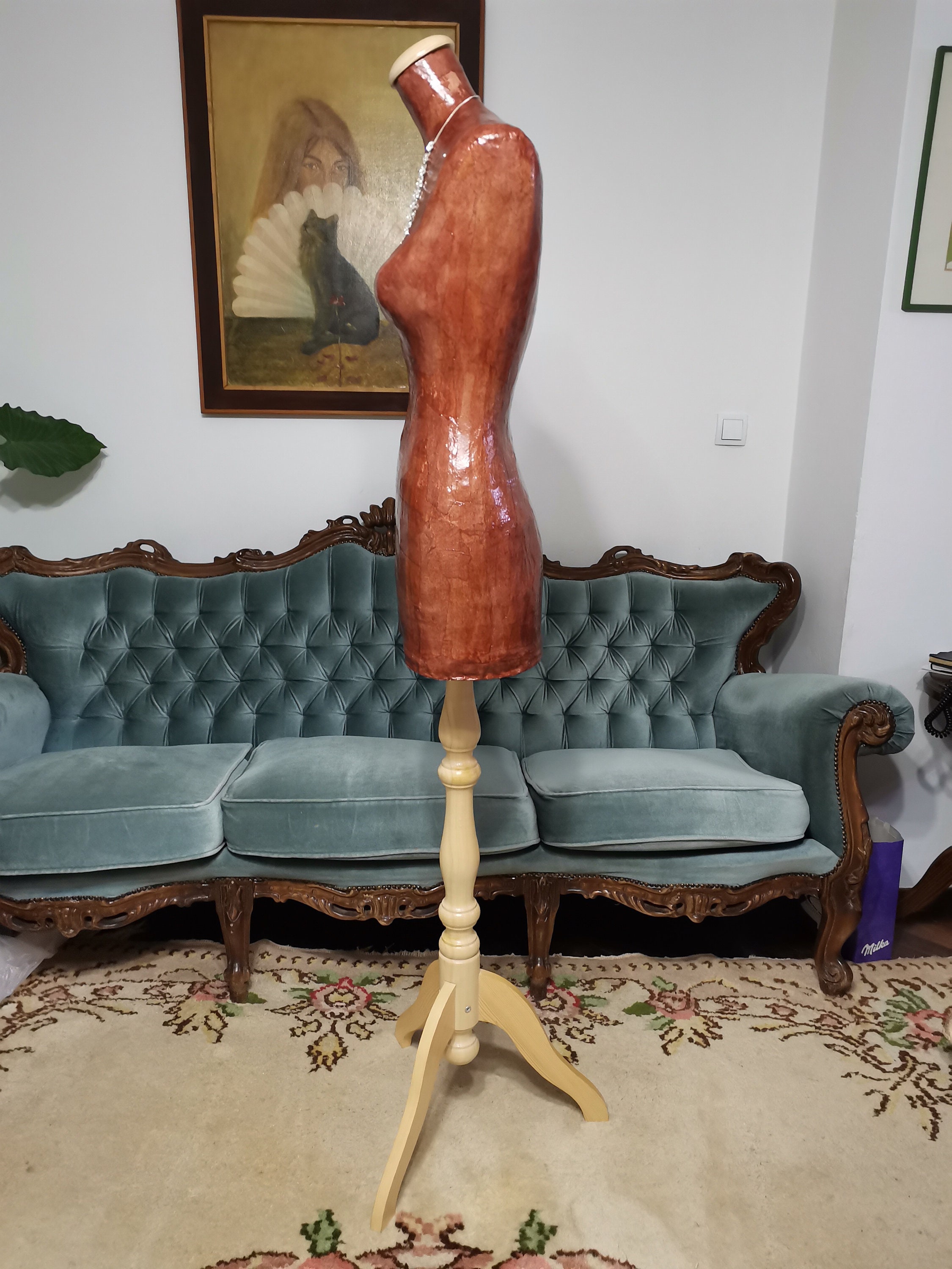 Vintage Handmade Mannequin Torso With Stand- Female Dress Form ...