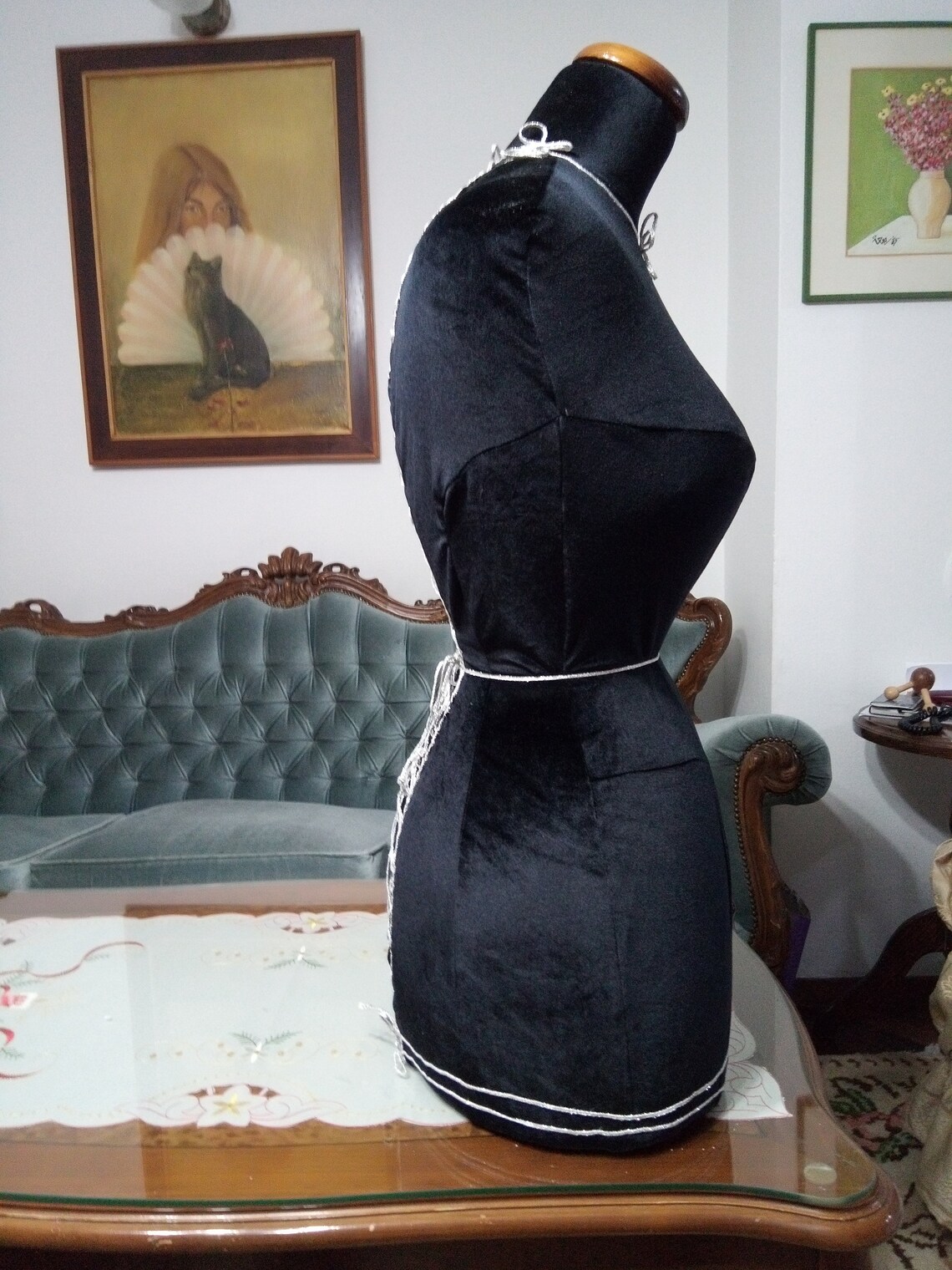 Handmade Black Velvet Female Mannequin Torso Paper Mache - Etsy