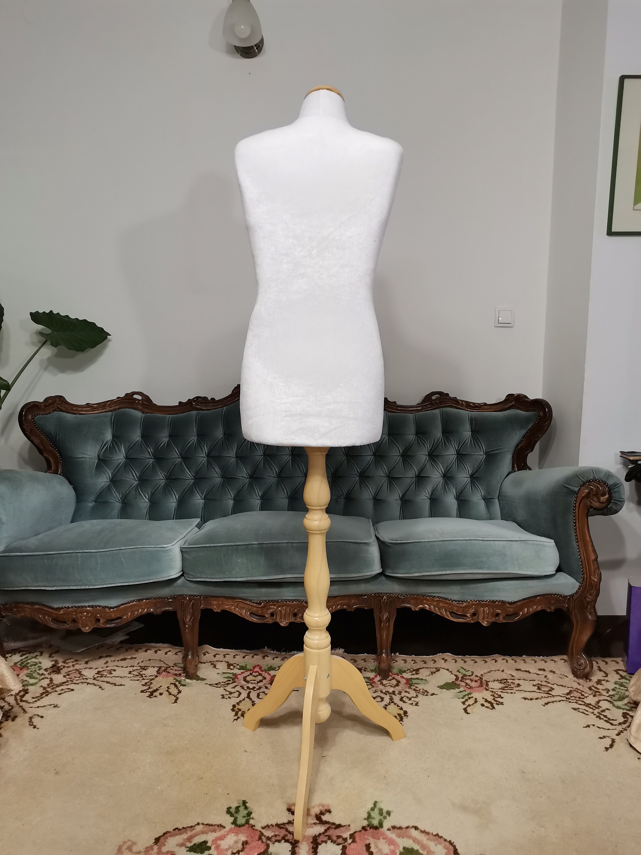 Handmade White Velvet Female Mannequin Torso Paper Mache | Etsy