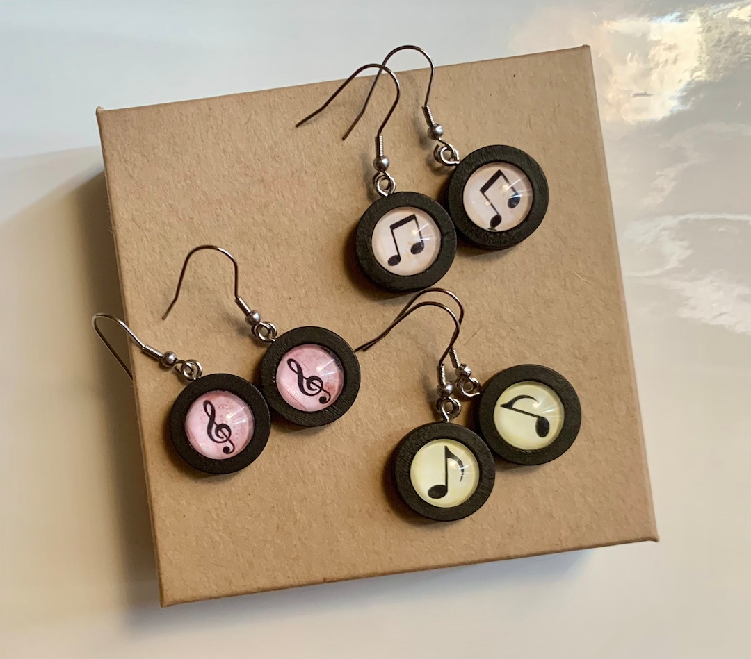 Music Note Earrings, Wooden Earrings, Gift for Music Lover, Music ...