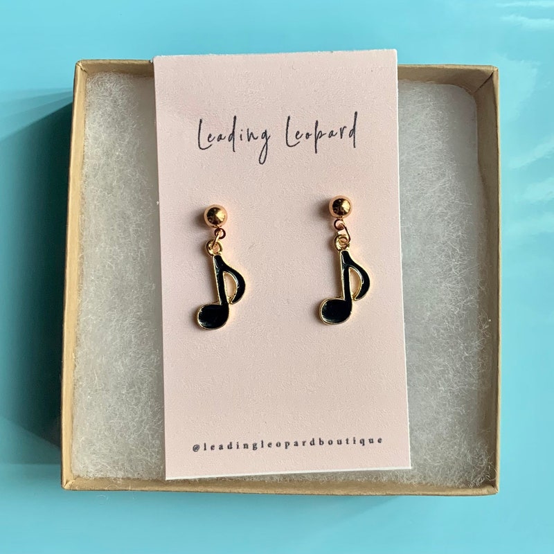 Music Note Earrings - Etsy