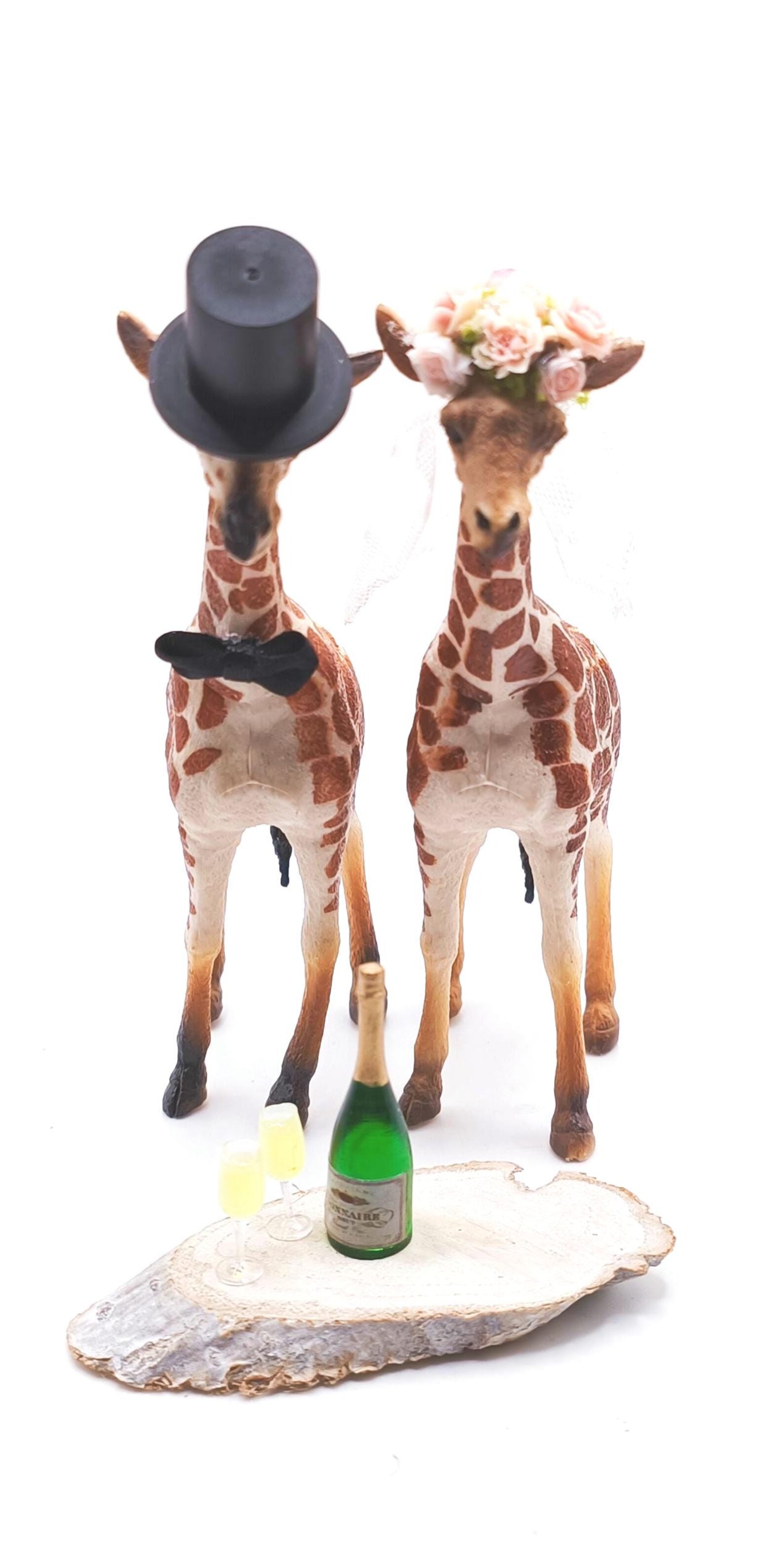 Giraffe Wedding Cake Topper | Animal Bride and Groom | Animal Theme ...