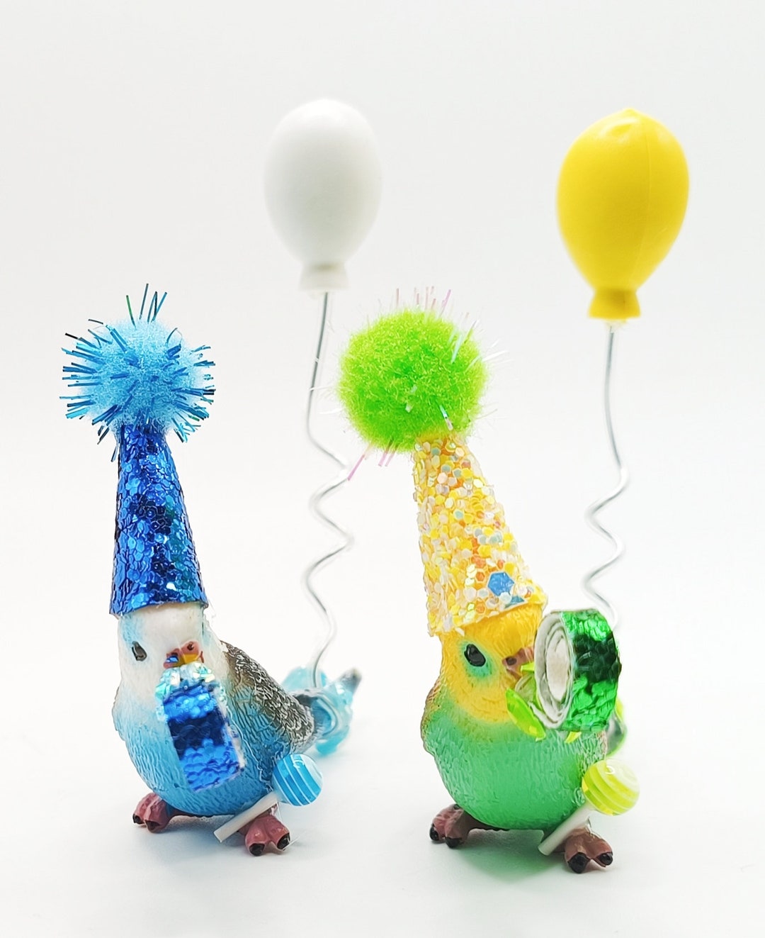 Budgie Cake Topper | Party Animal With Party Hat | Unique Pet Decor - Etsy