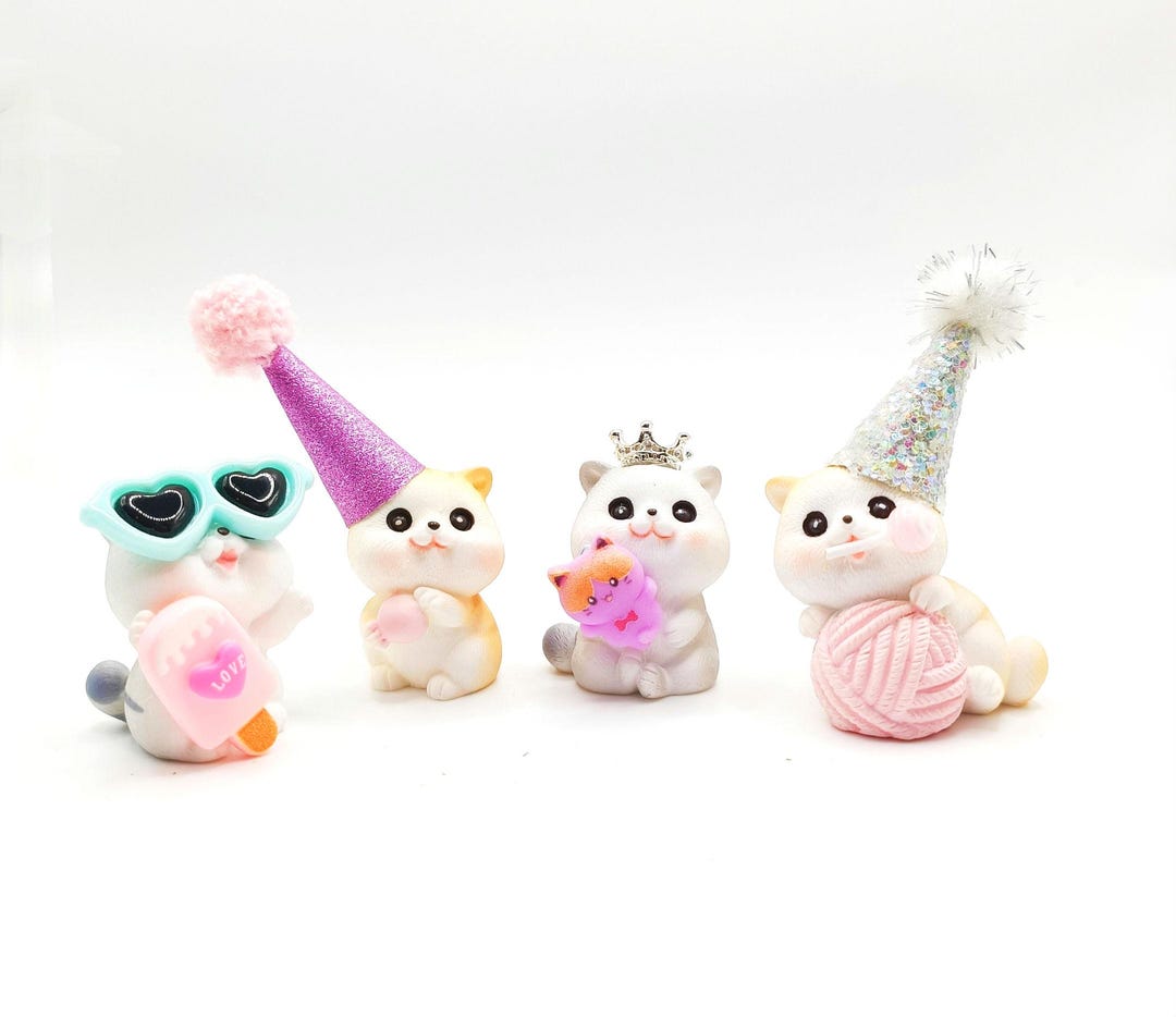 Cute Cat Cake Topper | Cartoon Pastel Cats | Party Cats | Table ...