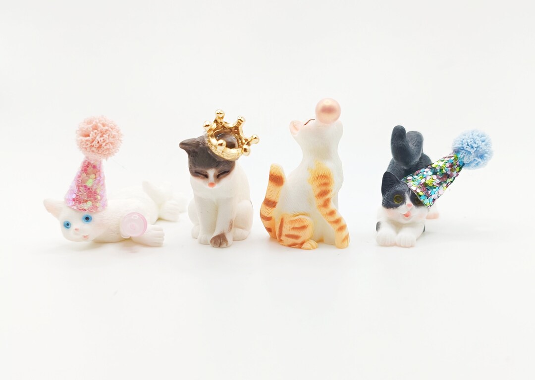 Cat Cake Topper White Cats Party Cats Table Sprinkles Pet Party Mini ...
