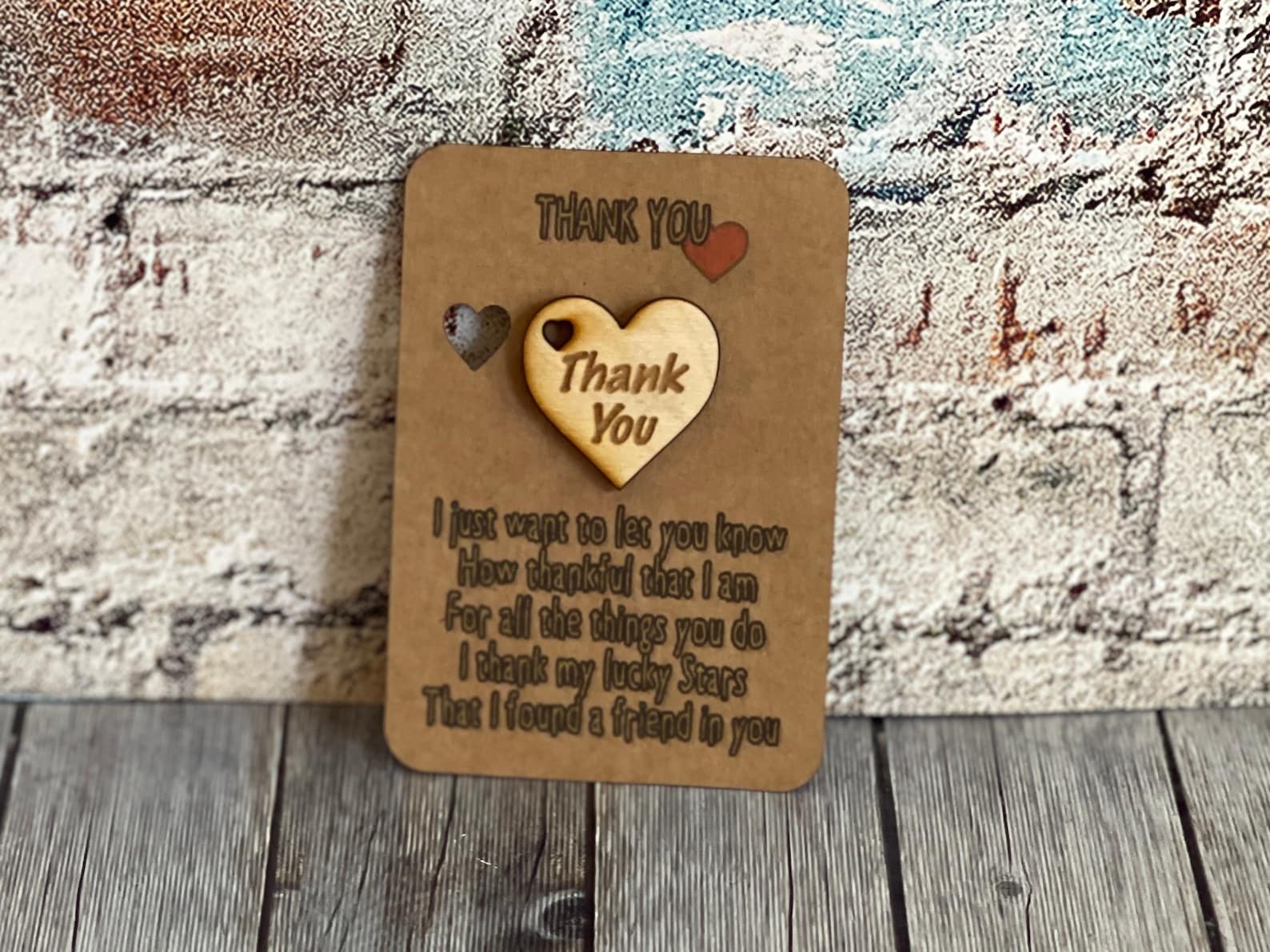 Thank You Heart With Personalised Message Attached to - Etsy UK