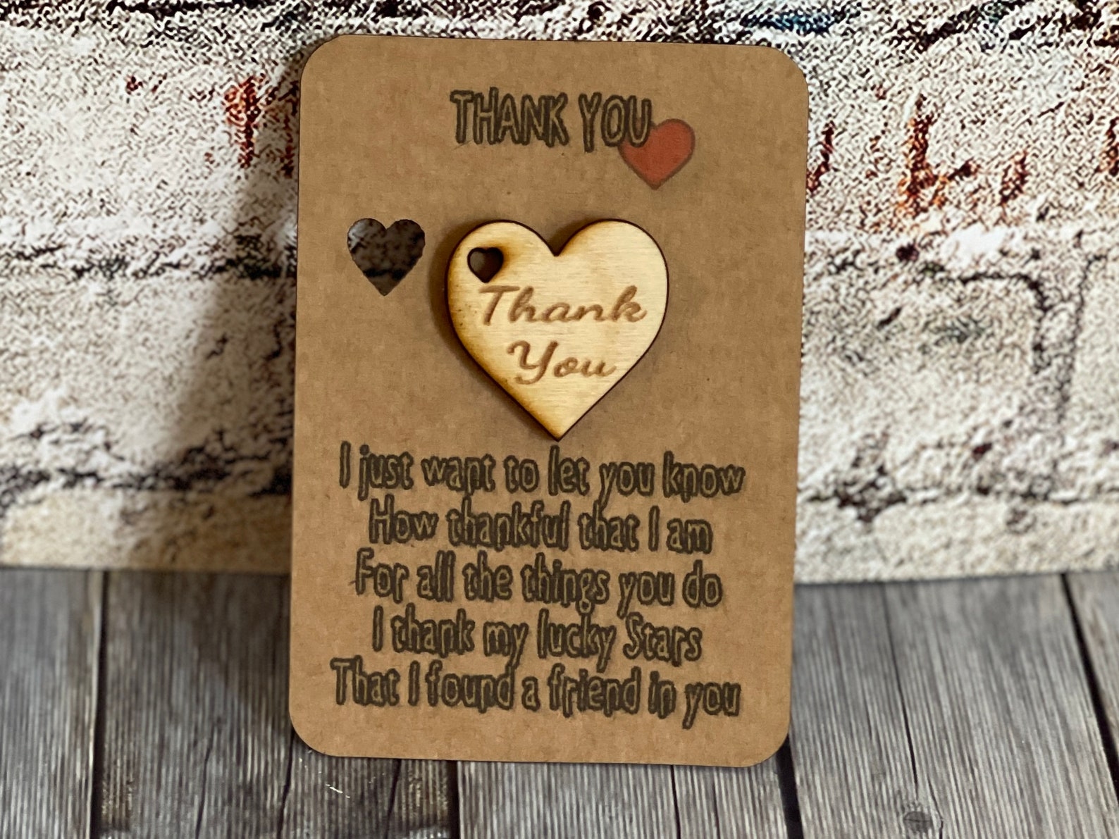 Thank You Heart With Personalised Message Attached to - Etsy UK