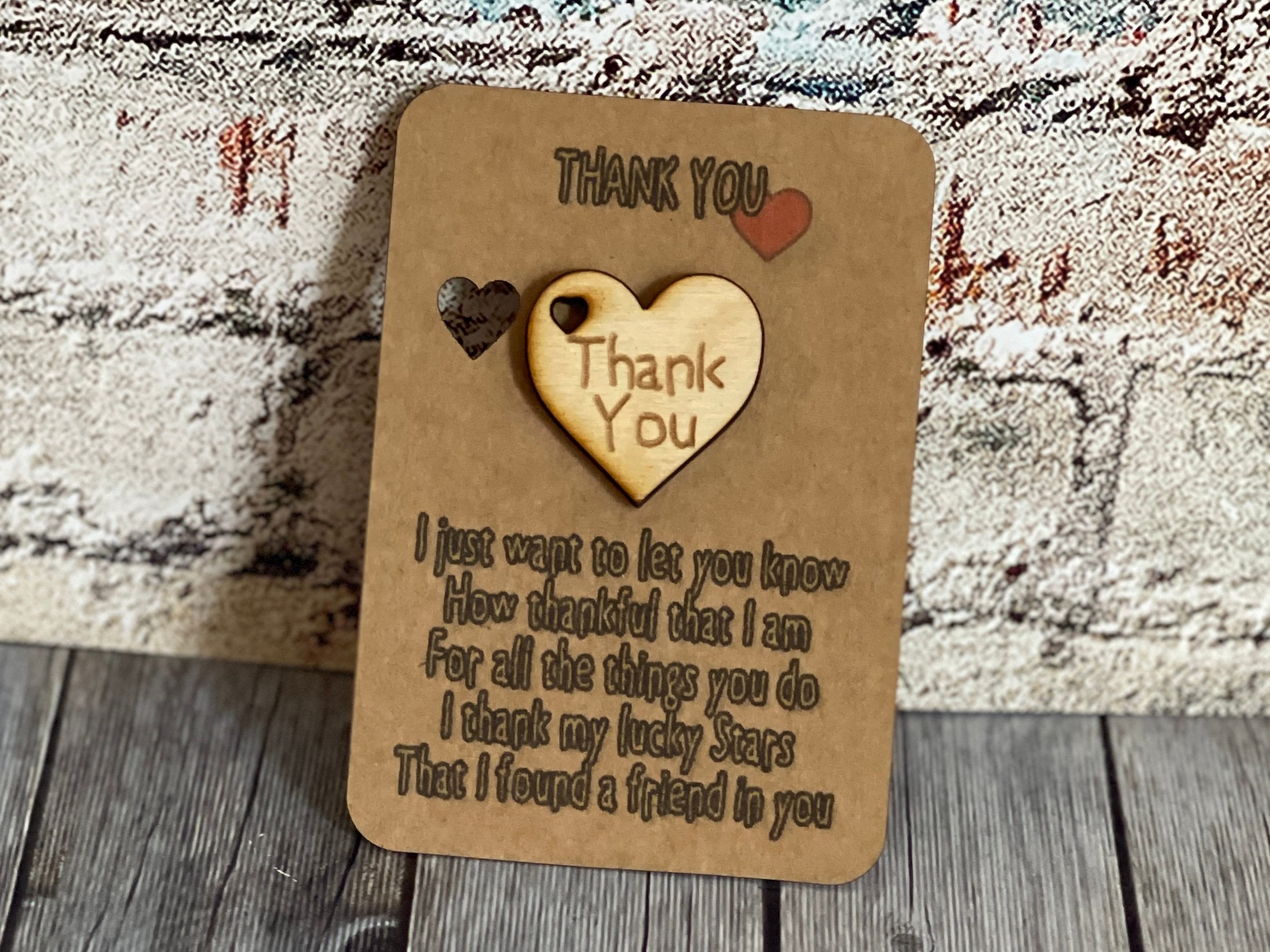 Thank You Heart With Personalised Message Attached to - Etsy UK