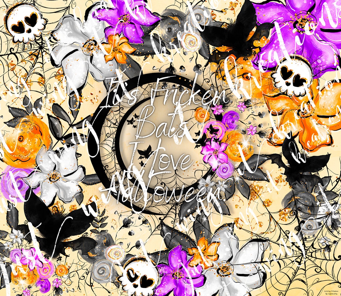 It's Fricken Bats Halloween ORANGE Background 20oz | Etsy