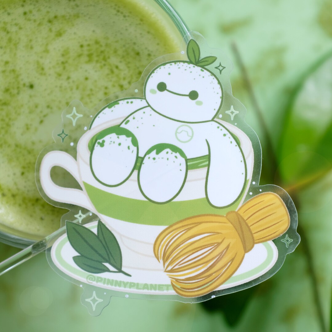 Big Hero 6 Baymax Matcha Latte Clear Vinyl Stickers | Disney Inspired ...