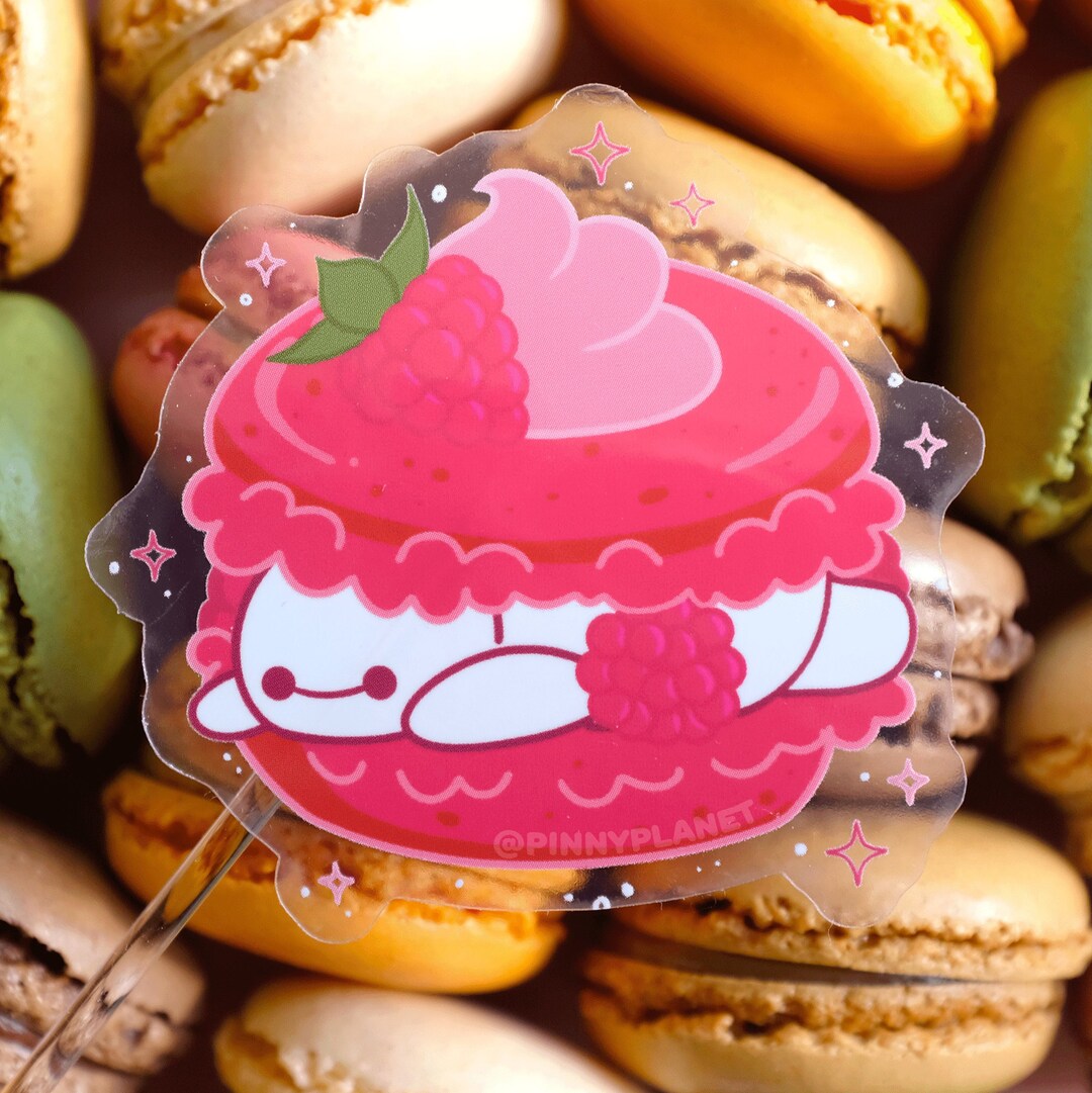 Big Hero 6 Baymax Raspberry Macaron Clear Vinyl Stickers | Disney ...