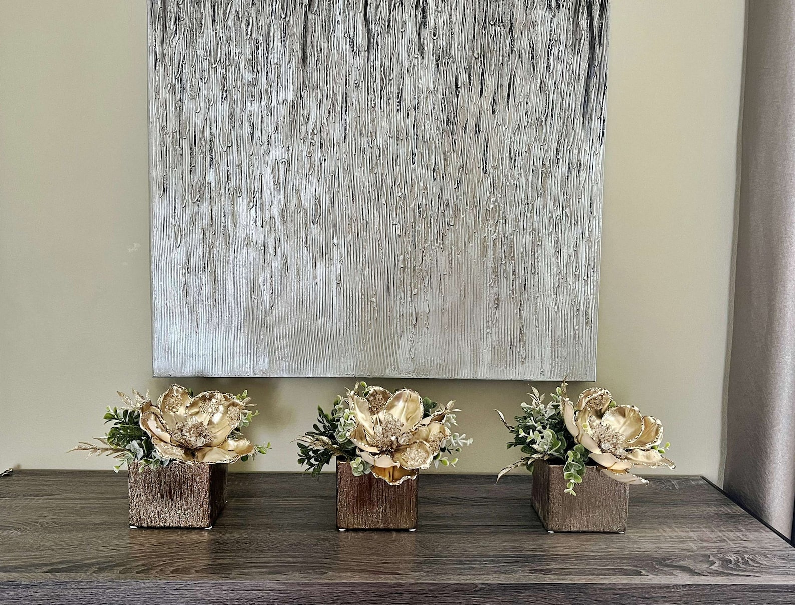 Christmas Gold Table Centerpiece, Modern Gold Decor - Etsy