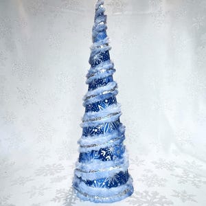 Christmas Cone Tree, Chinoiserie Cone Tree, White and Blue Decor - Etsy