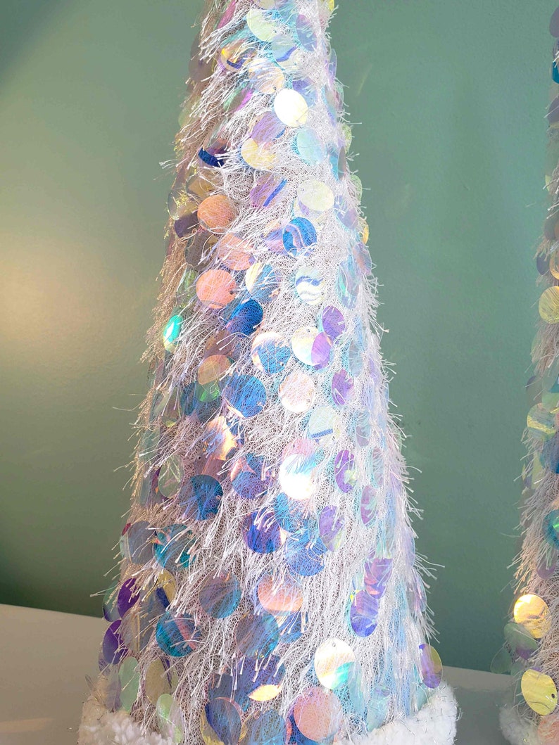 Tabletop Cone Christmas Tree, Sequins Blue/purple Christmas Tree 23 and ...