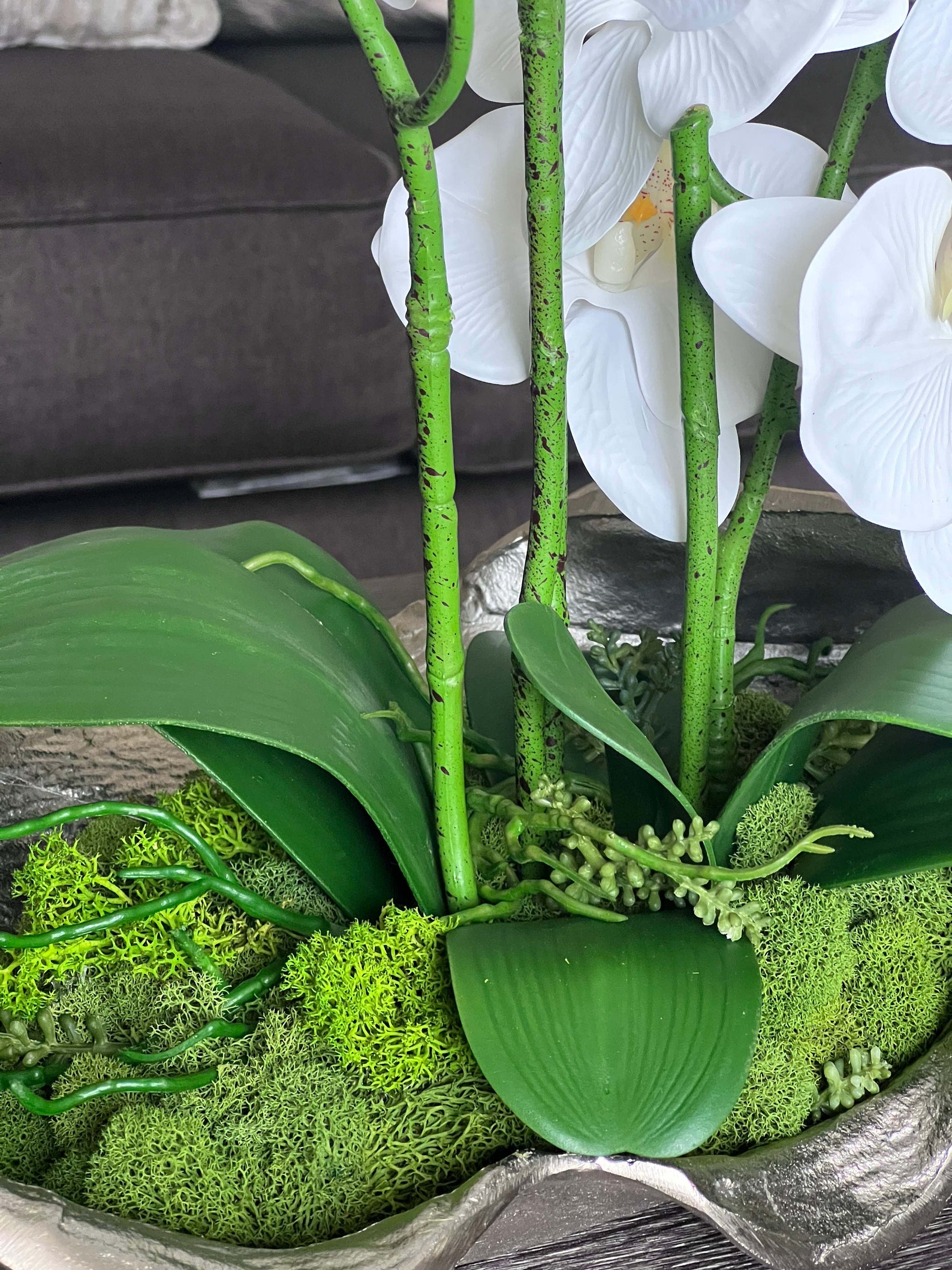 Modern Real Touch Orchid Centerpiece, White Floral Arrangement - Etsy