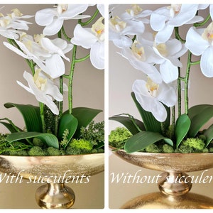 Orchids Centerpiece, Real Touch Orchid Arrangement, Preserved Moss ...