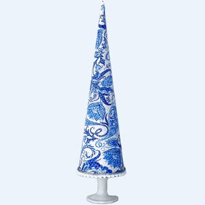 Chinoiserie Cone Tree, White and Blue Winter Decor, Handmade, Free ...
