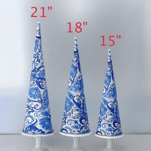 Chinoiserie Cone Tree, White and Blue Winter Decor, Handmade, Free ...