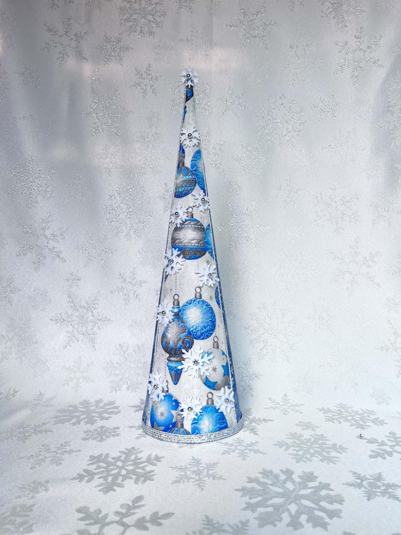 Christmas Cone Tree, Chinoiserie Cone Tree, White and Blue Decor - Etsy