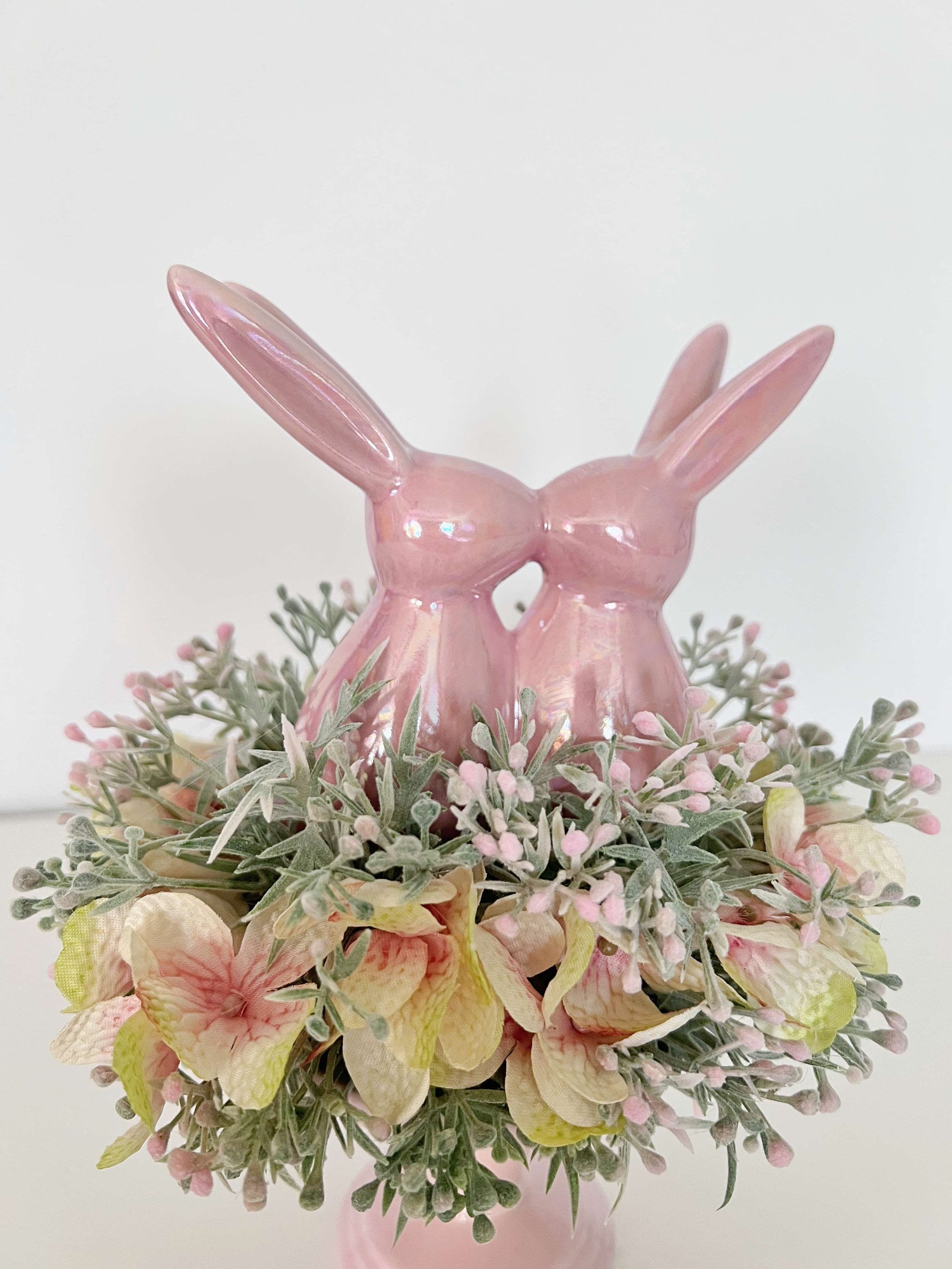 Easter Bunny Decor, Ceramic Pink Rabbit Decoration - Etsy