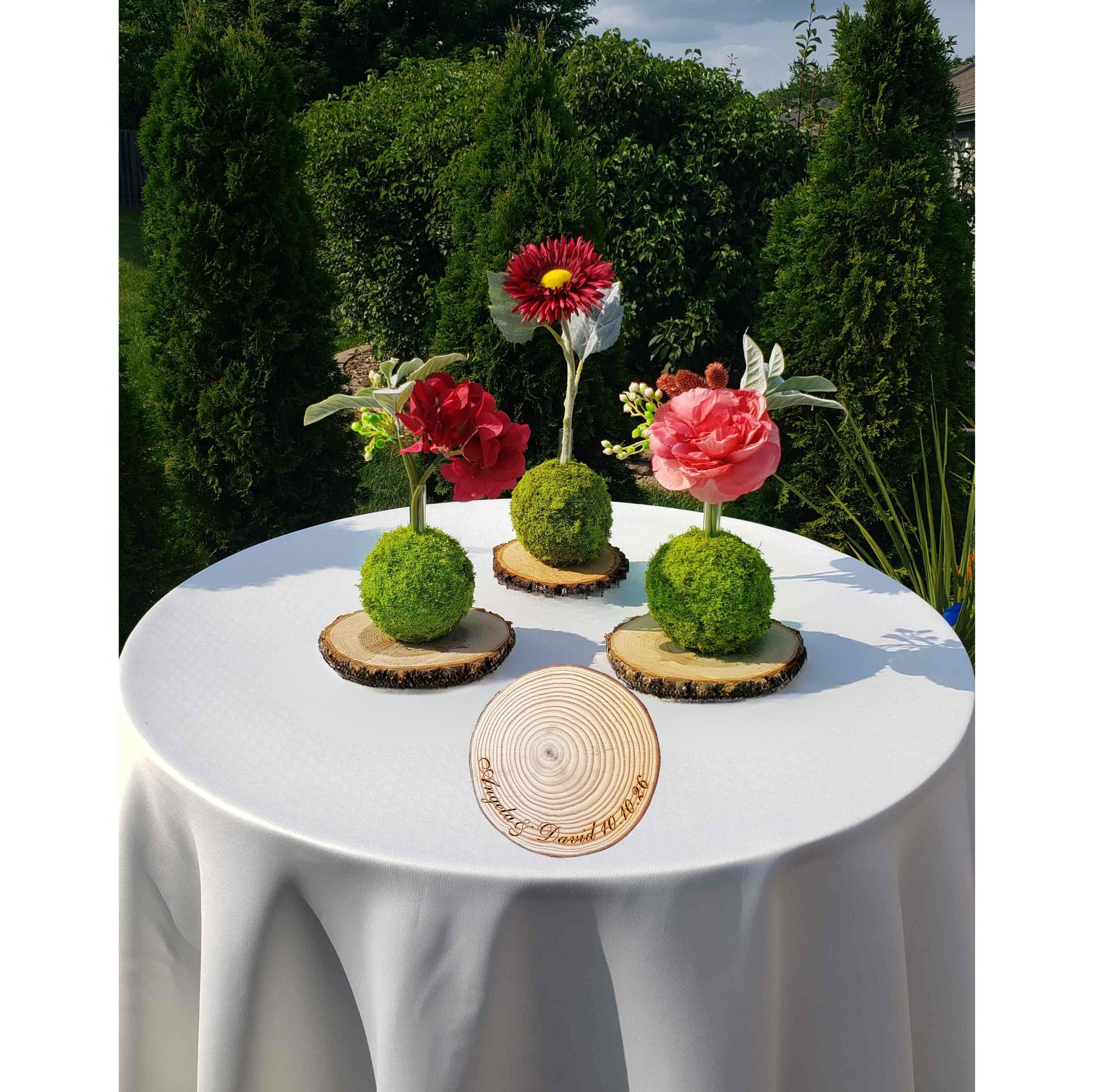 Wood Slice Centerpiece, Custom Personalization, Wedding Center Pieces ...