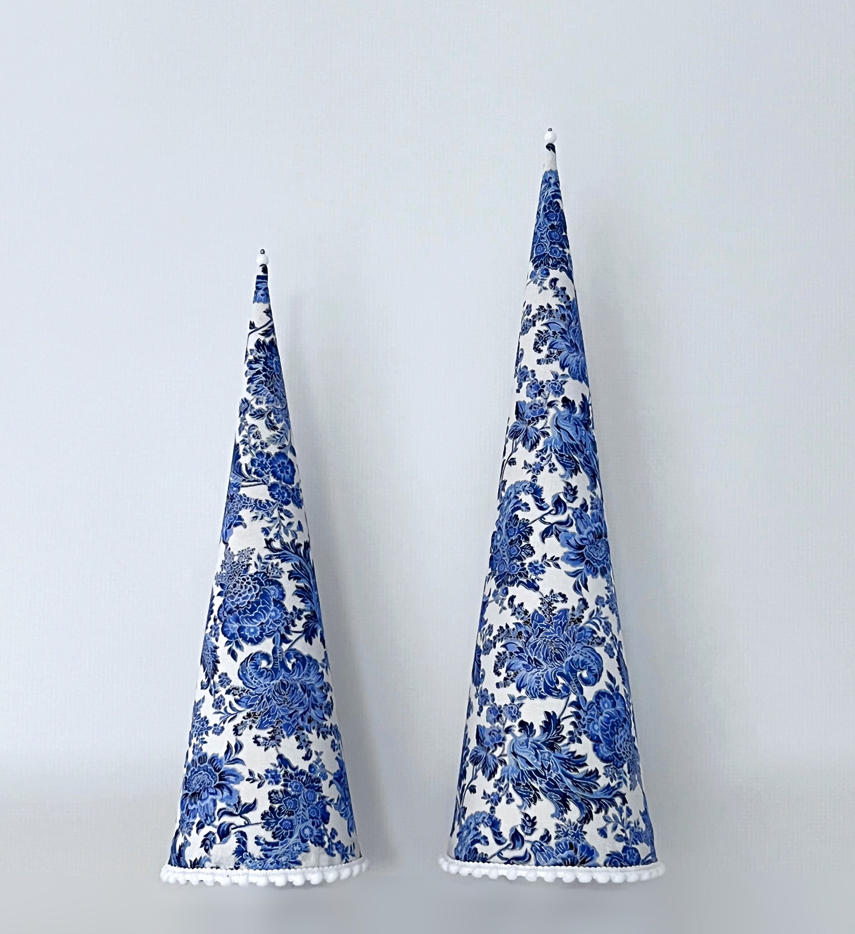 Chinoiserie Cone Tree White and Blue Decor - Etsy