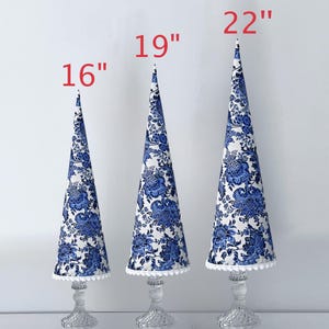 Chinoiserie Cone Tree, White/blue Holiday Decor, Winter Tree Decoration ...