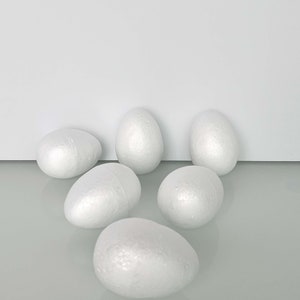 Styrofoam Eggs 4" Sets of 6, Polystyrene Eggs, Large Foam Eggs - Etsy